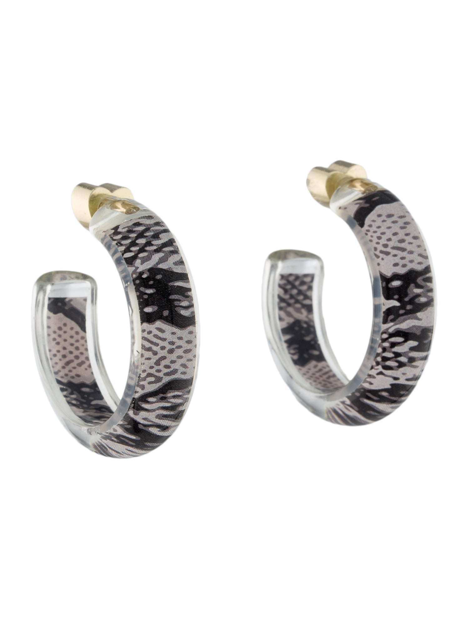 Alison Lou Enamel & Lucite Small Jelly Snake Hoop Earrings - Black ...