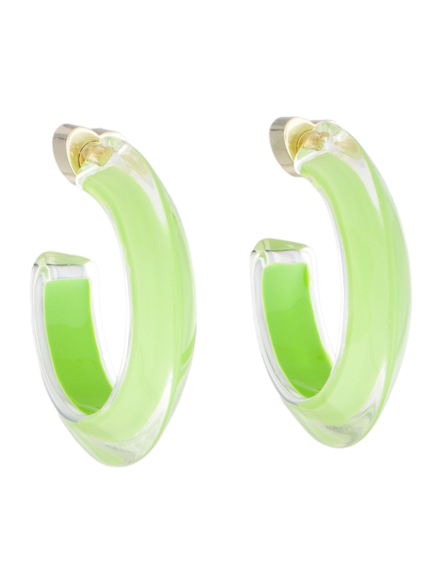 Alison Lou Lucite Jelly Hoop Earrings - 14K Yellow Gold-Plated Hoop ...