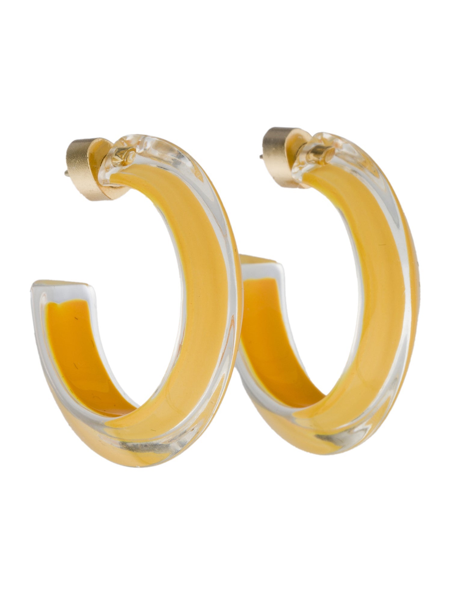 Alison Lou Lucite Small Jelly Hoop Earrings - 14K Yellow Gold-Plated ...