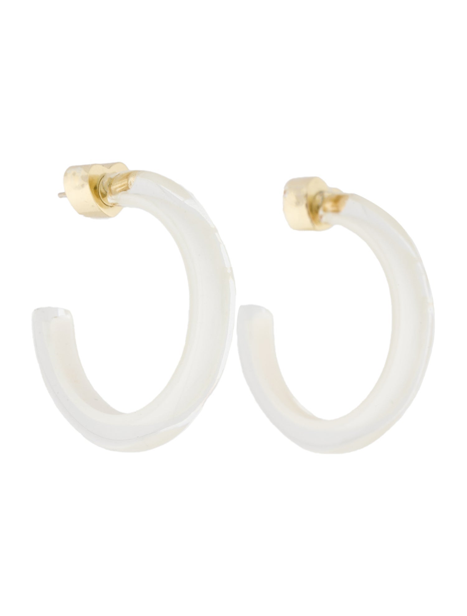 Alison Lou Lucite Jelly Hoop Earrings - 14K Yellow Gold-Plated Hoop ...