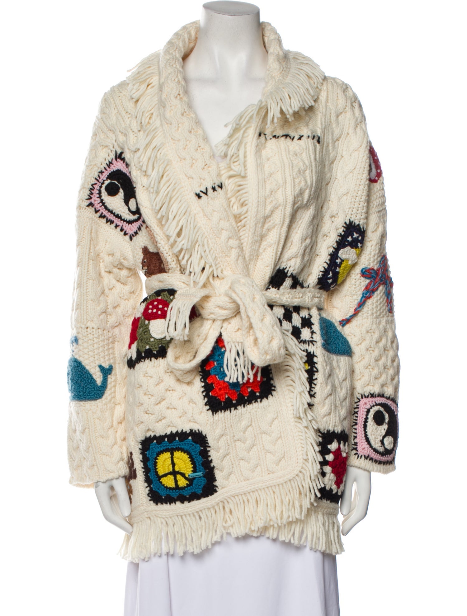 Alanui Wool Printed Sweater - Neutrals Knitwear, Clothing - ALUUU22629 ...