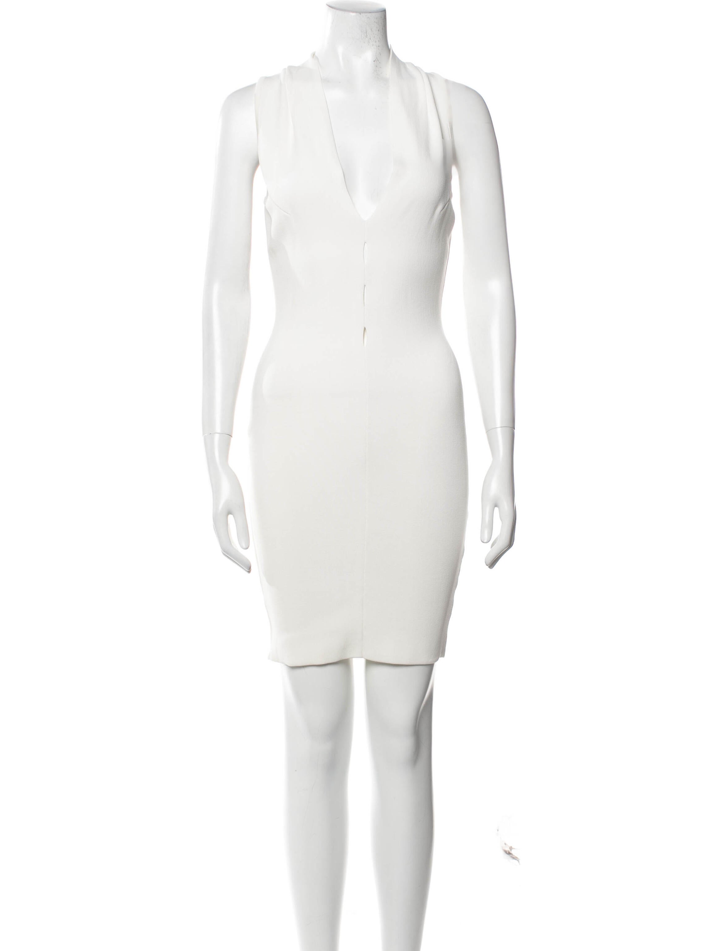 Alexander Wang V-Neck Knee-Length Dress - Neutrals Dresses, Clothing ...