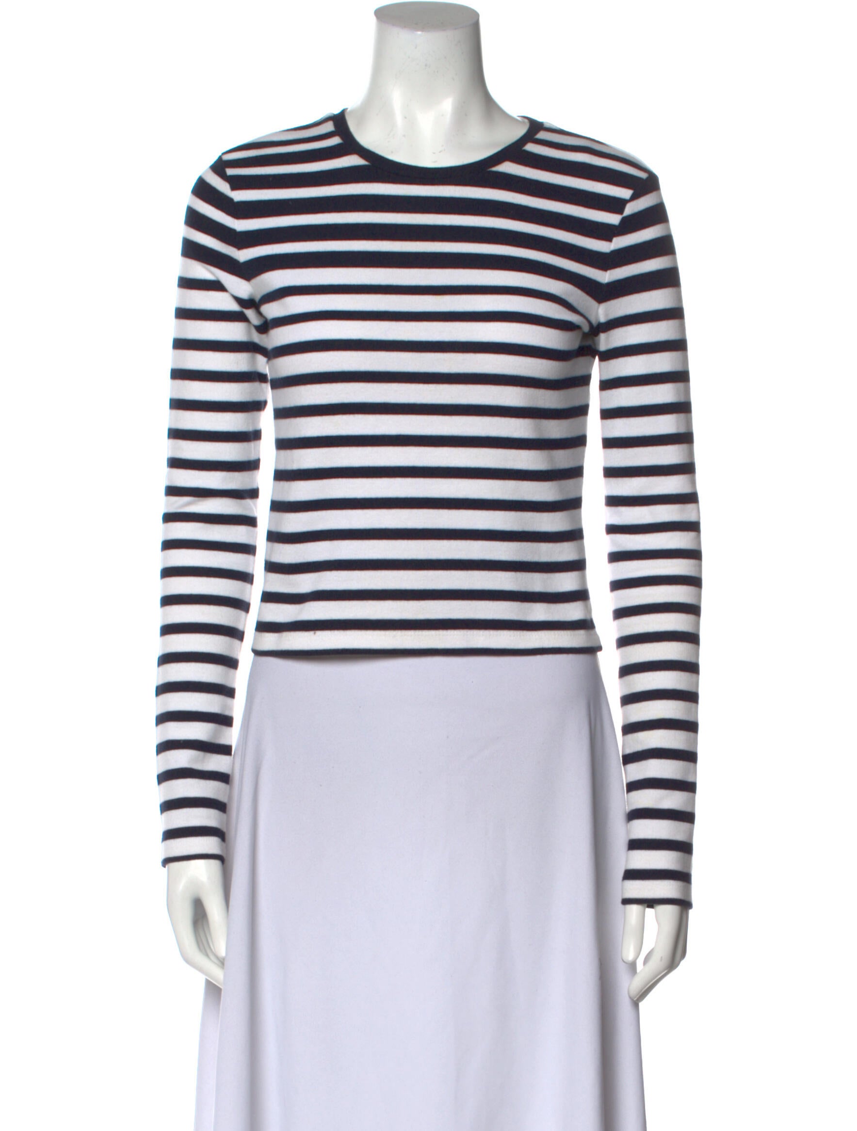 Alexander Wang Striped Crew Neck Crop Top - Blue Tops, Clothing ...