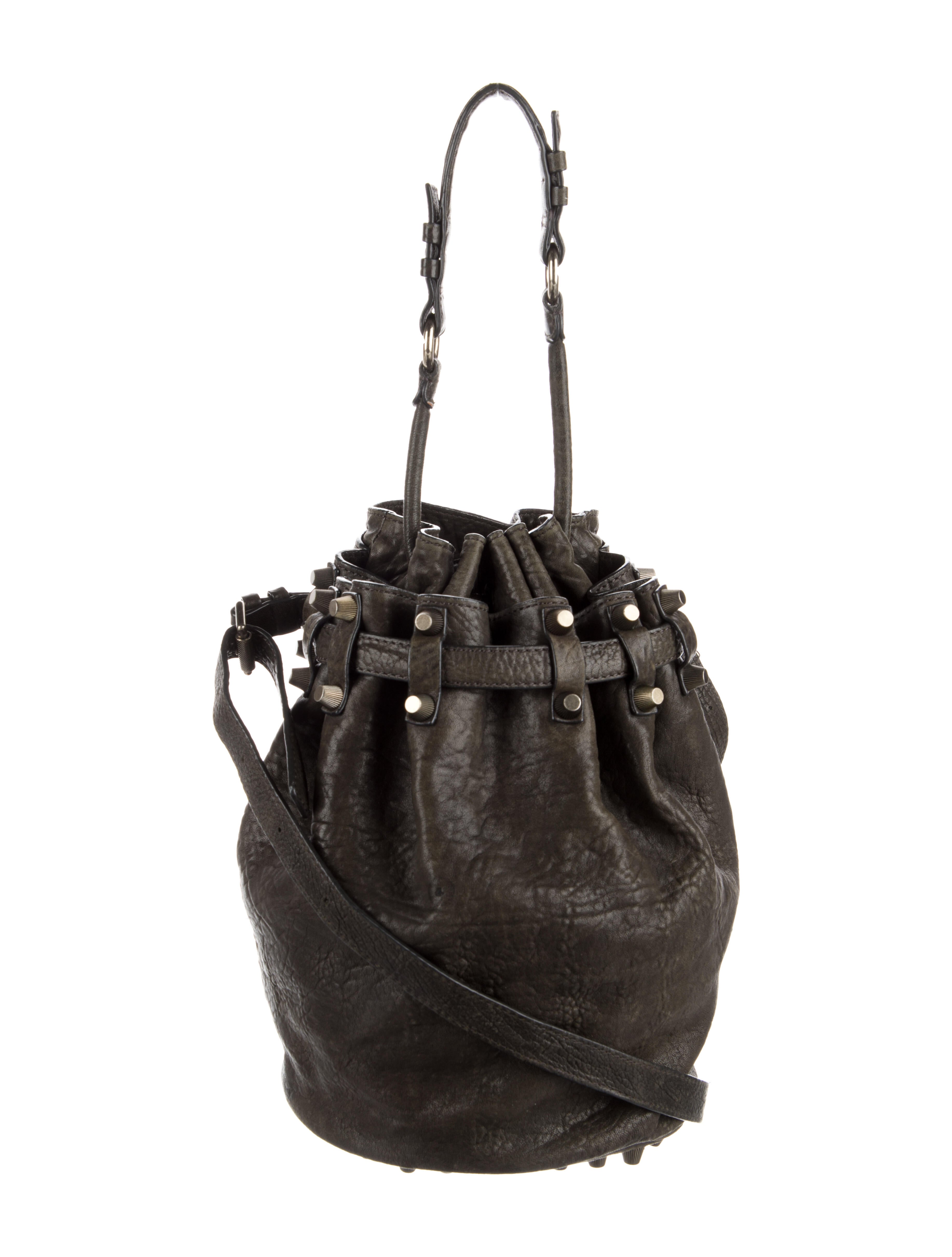 Alexander Wang Leather Bucket Bag - Grey Bucket Bags, Handbags ...