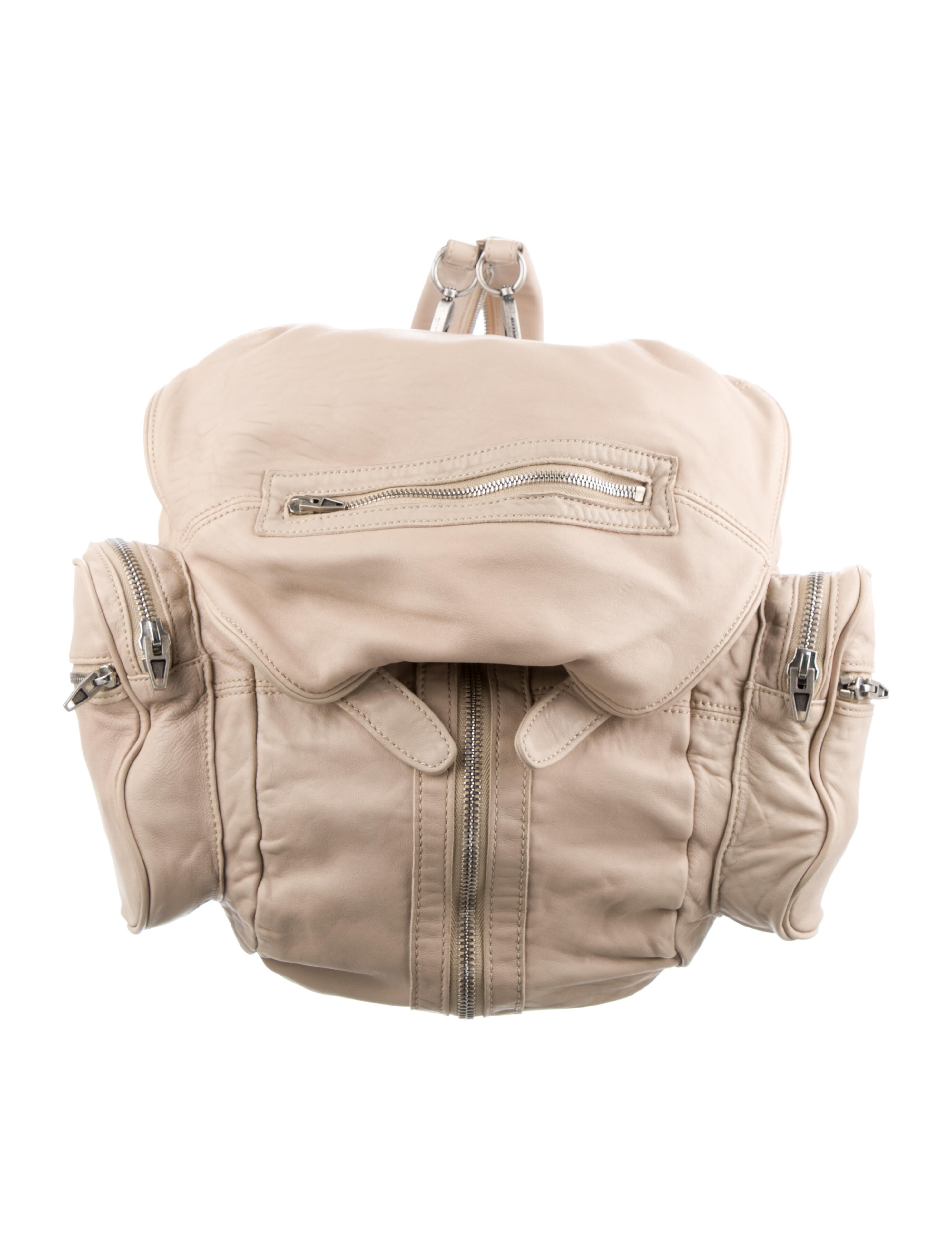 Alexander Wang Solid Leather Backpack - Neutrals Backpacks, Handbags ...