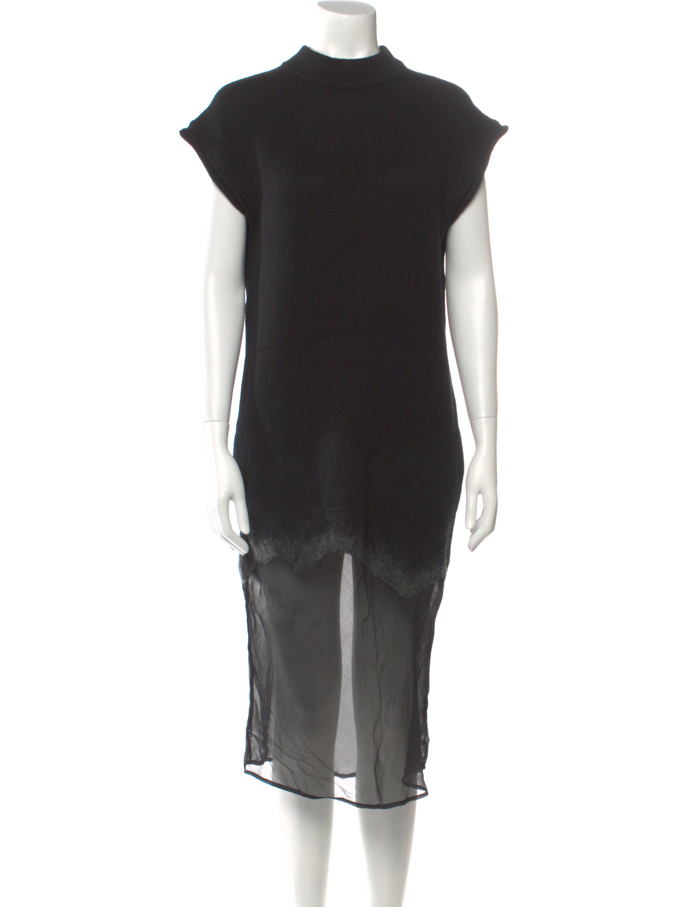 Alexander Wang Mock Neck Midi Length Dress - Black Dresses, Clothing ...