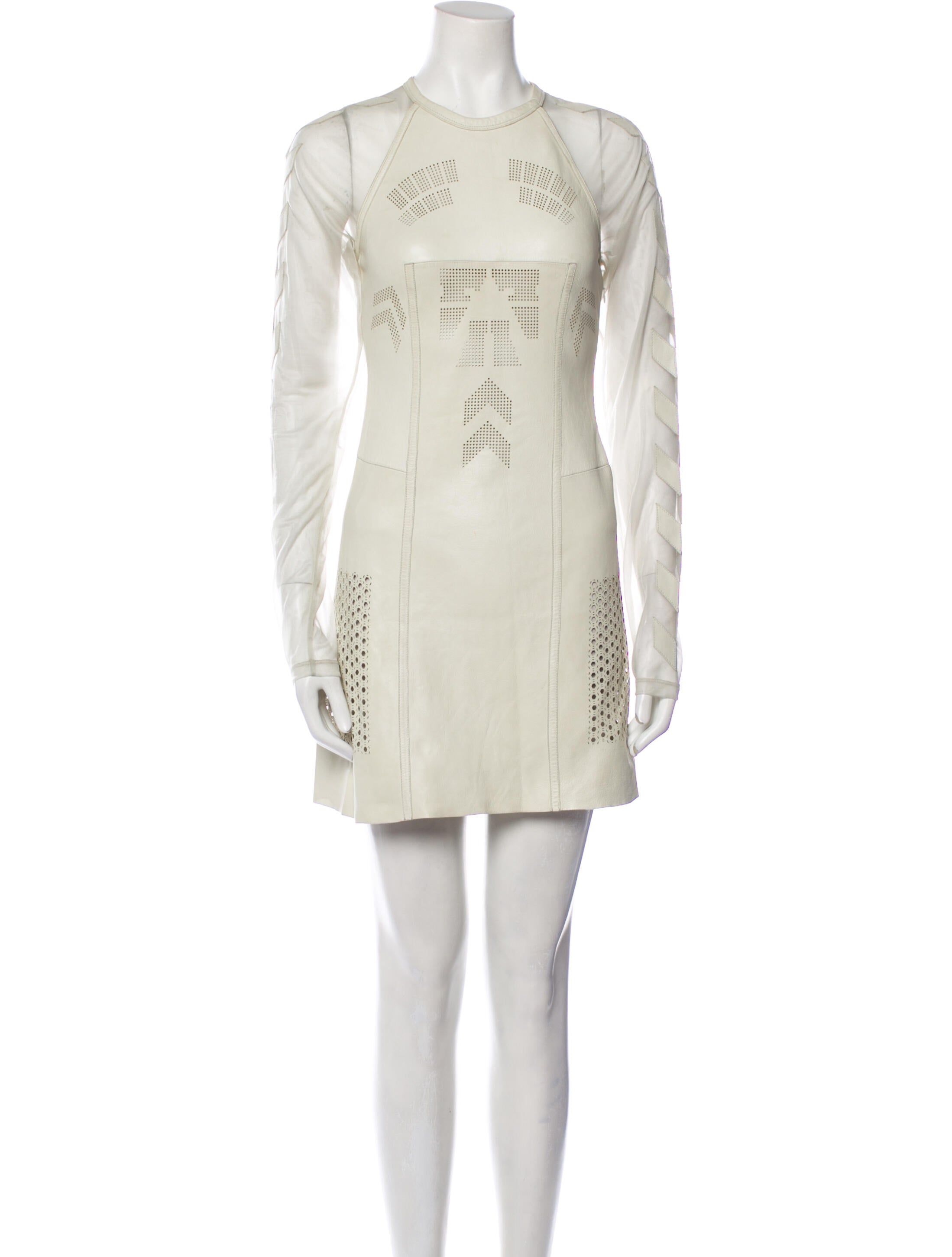 Alexander Wang Crew Neck Mini Dress - Neutrals Dresses, Clothing ...