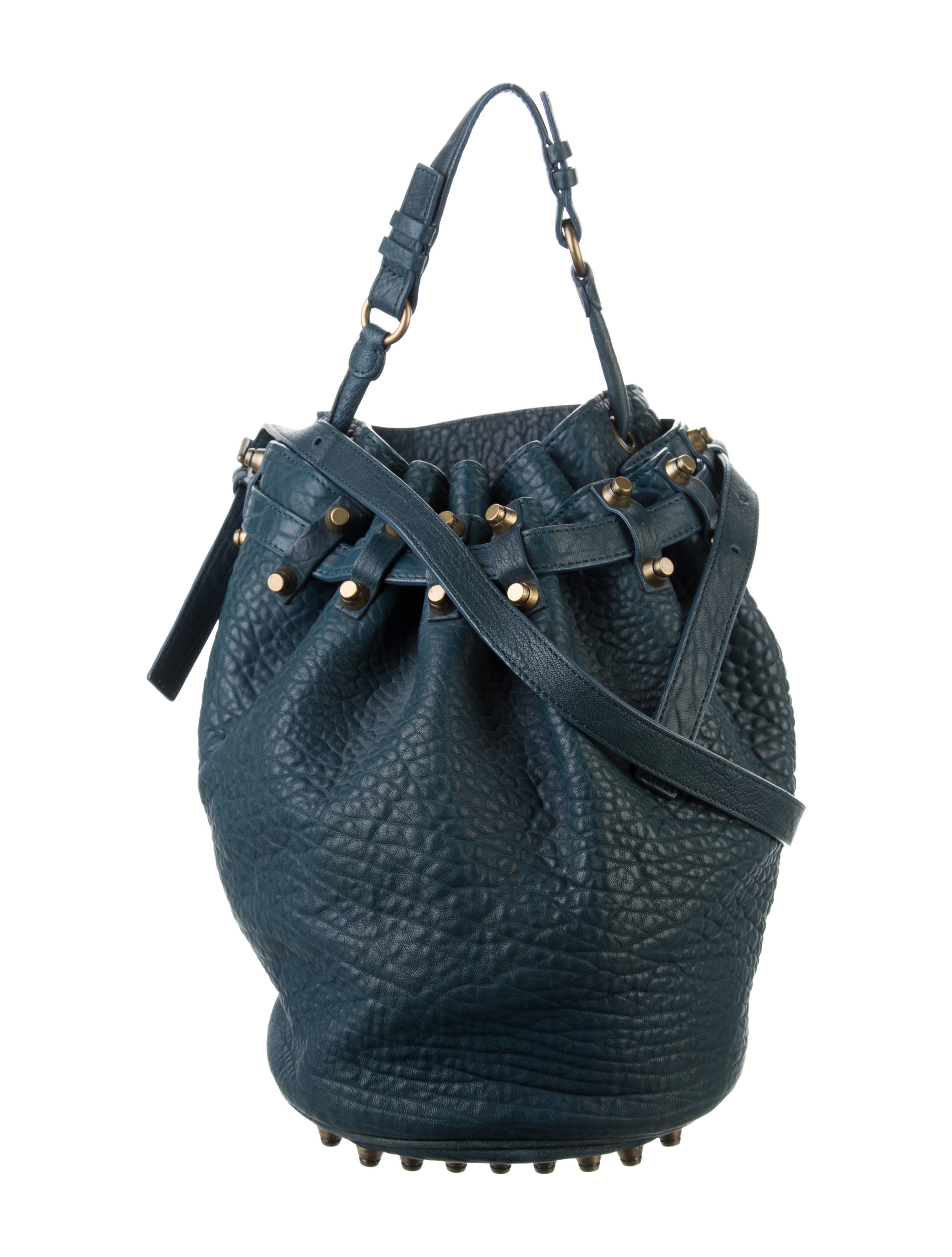 Alexander Wang Leather Studded Bucket Bag - Blue Bucket Bags, Handbags ...