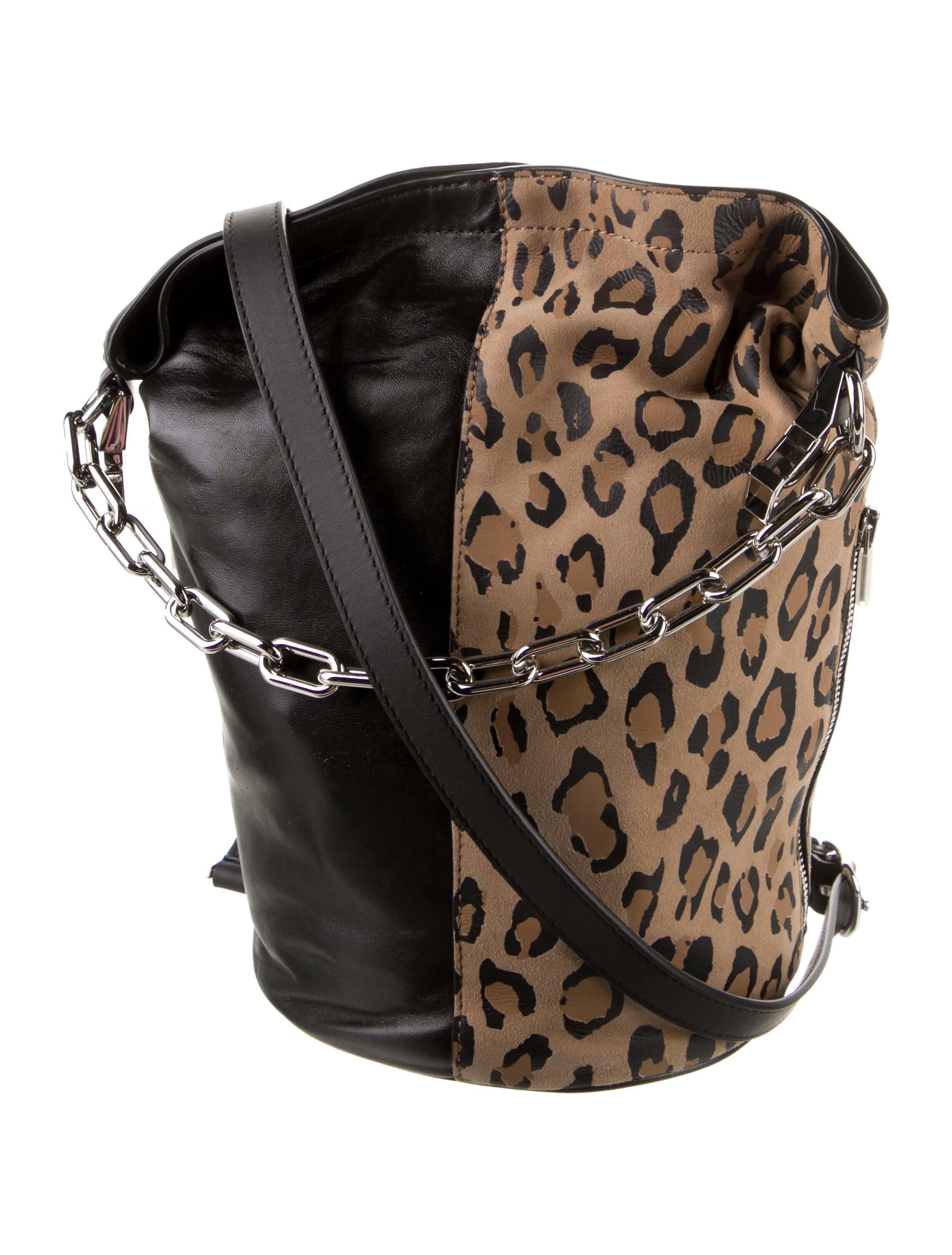 Alexander Wang Suede Trim Leather Bucket Bag - Black Bucket Bags ...