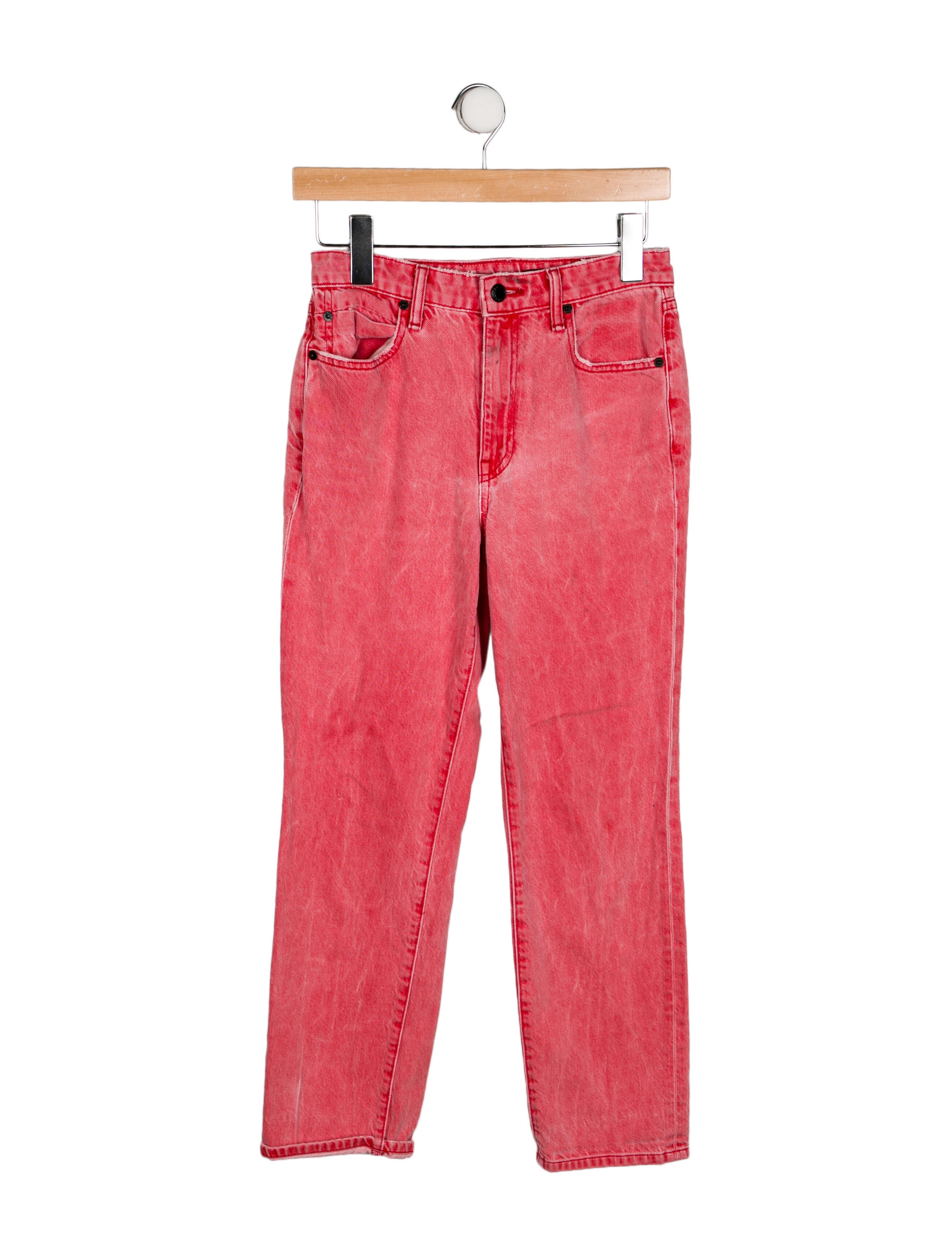 Alexander Wang Mid-Rise Straight Leg Jeans - Pink, 10" Rise Jeans ...