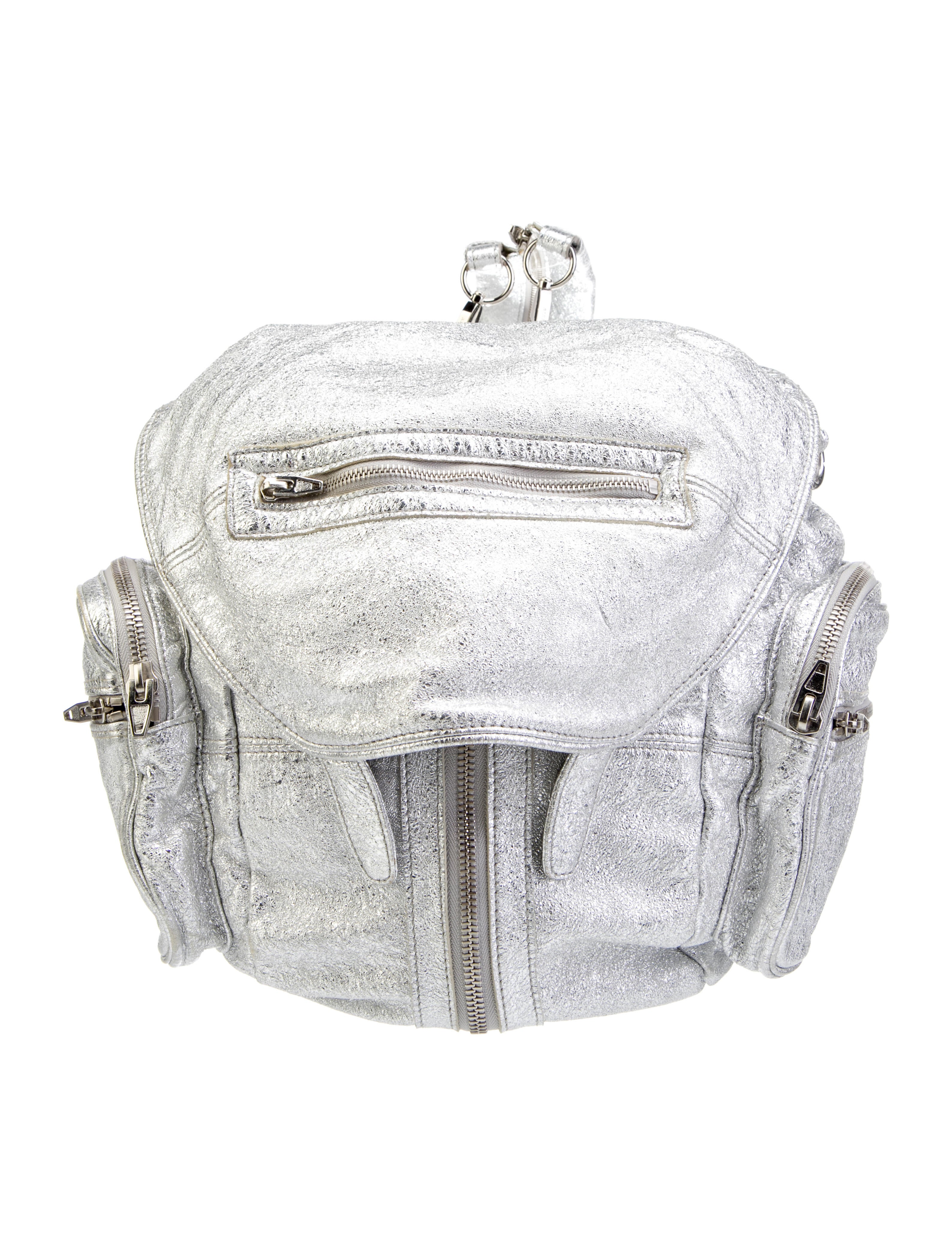 Alexander Wang Metallic Leather Backpack - Silver Backpacks, Handbags ...