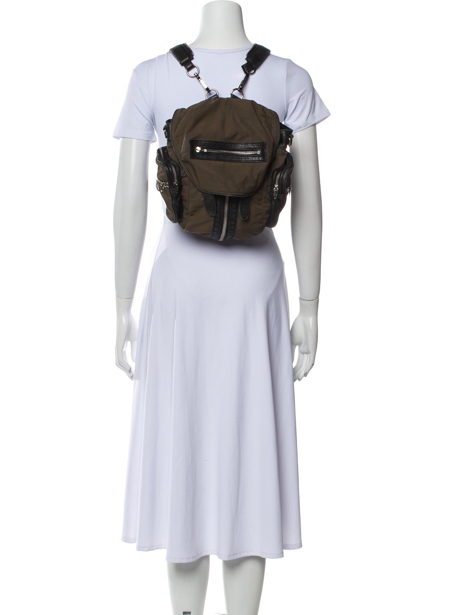 Alexander Wang Leather-Trimmed Logo Nylon Backpack - Black Backpacks ...