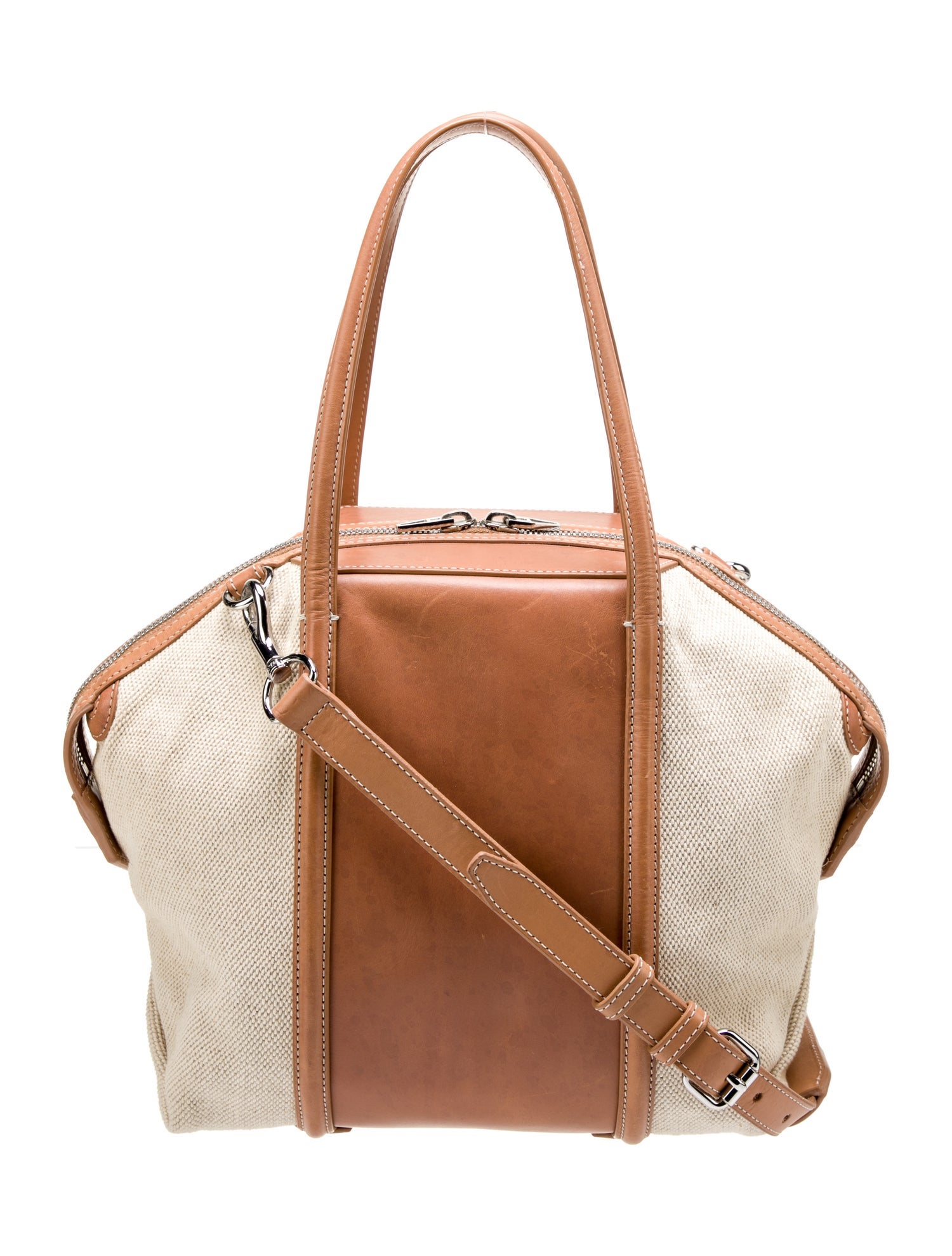 Alexander Wang Leather Trimmed Canvas Handle Bag - Neutrals Handle Bags ...