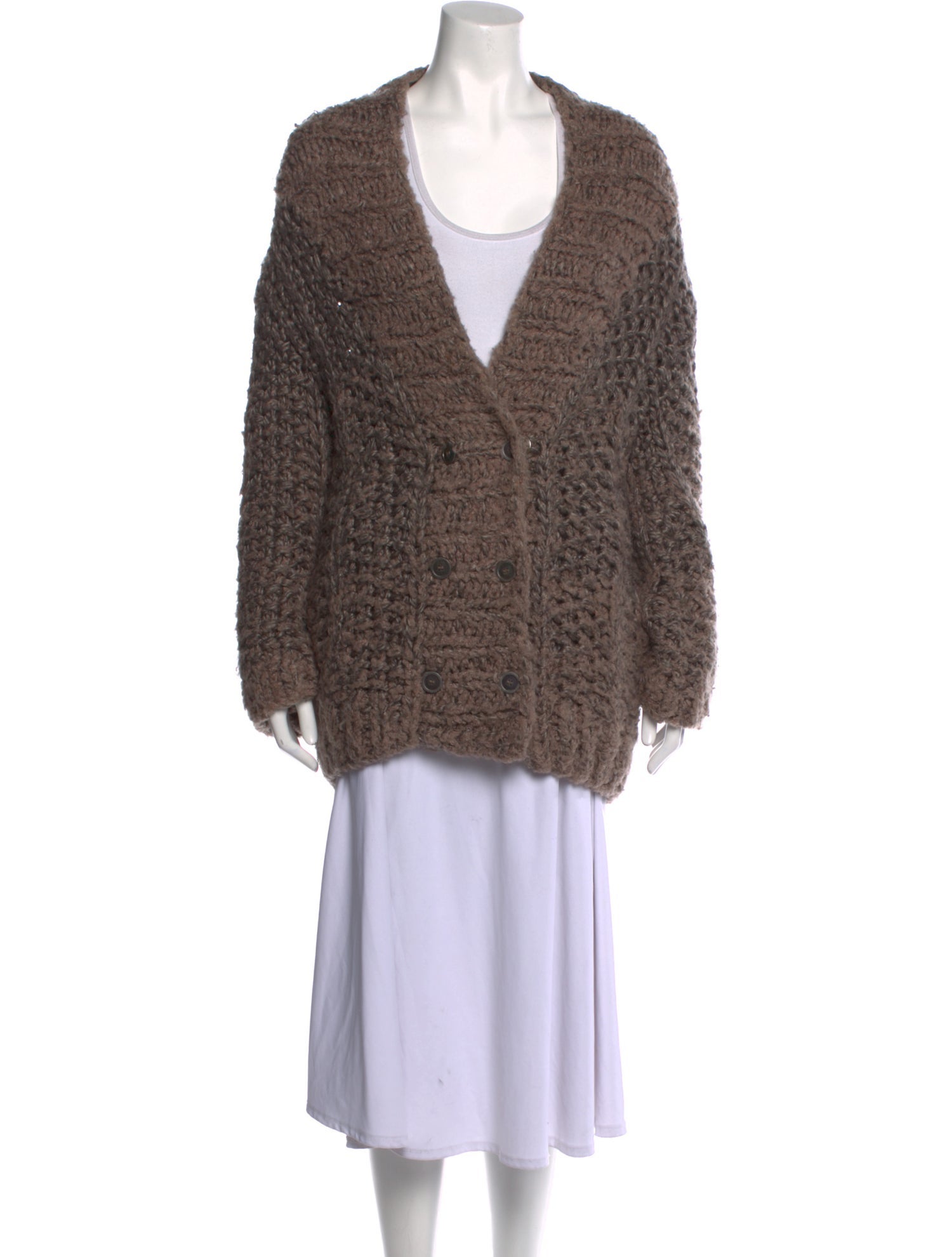 Alexander Wang V-Neck Sweater - Neutrals Knitwear, Clothing - ALX139173 ...