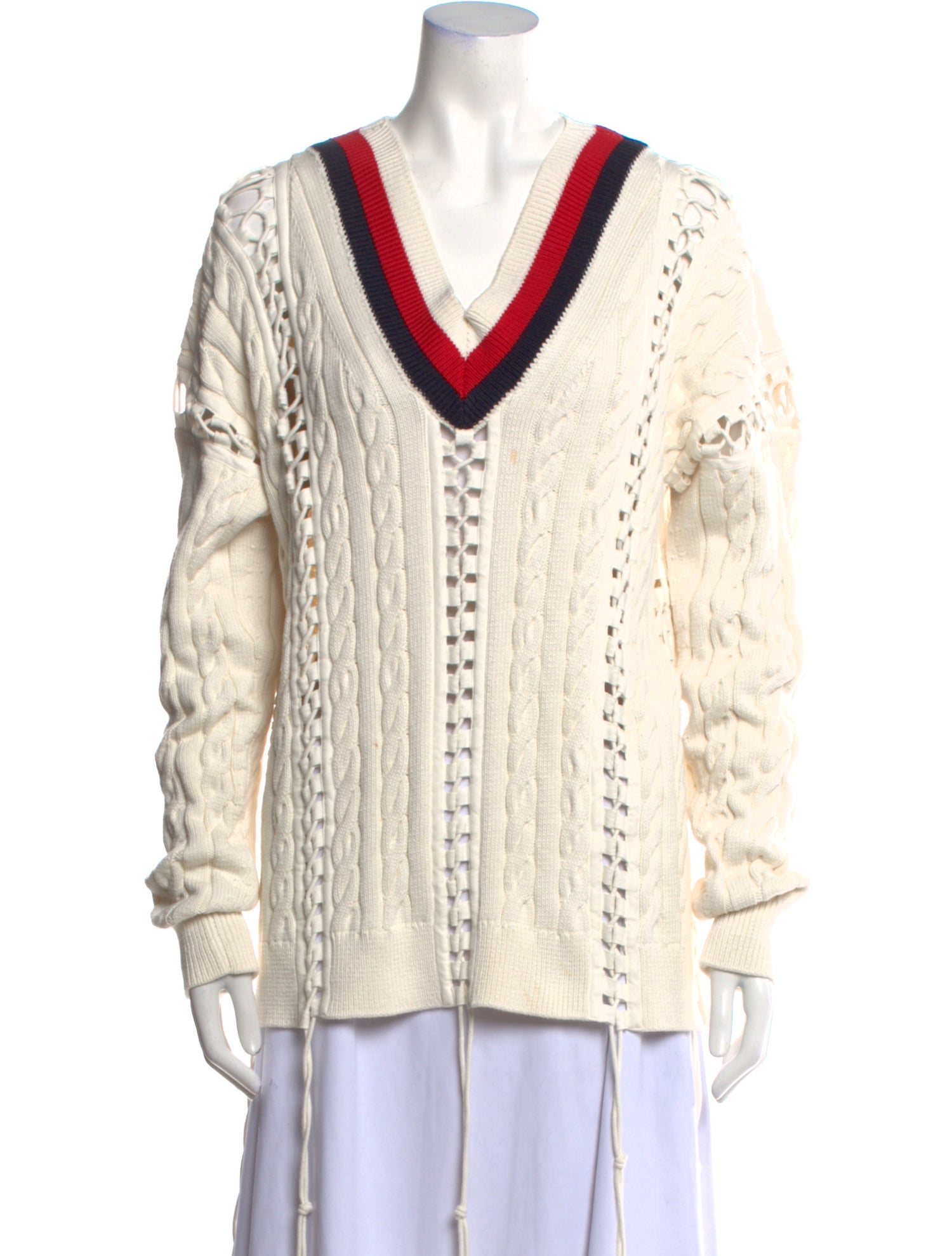 Alexander Wang V-Neck Sweater - Neutrals Knitwear, Clothing - ALX139498 ...