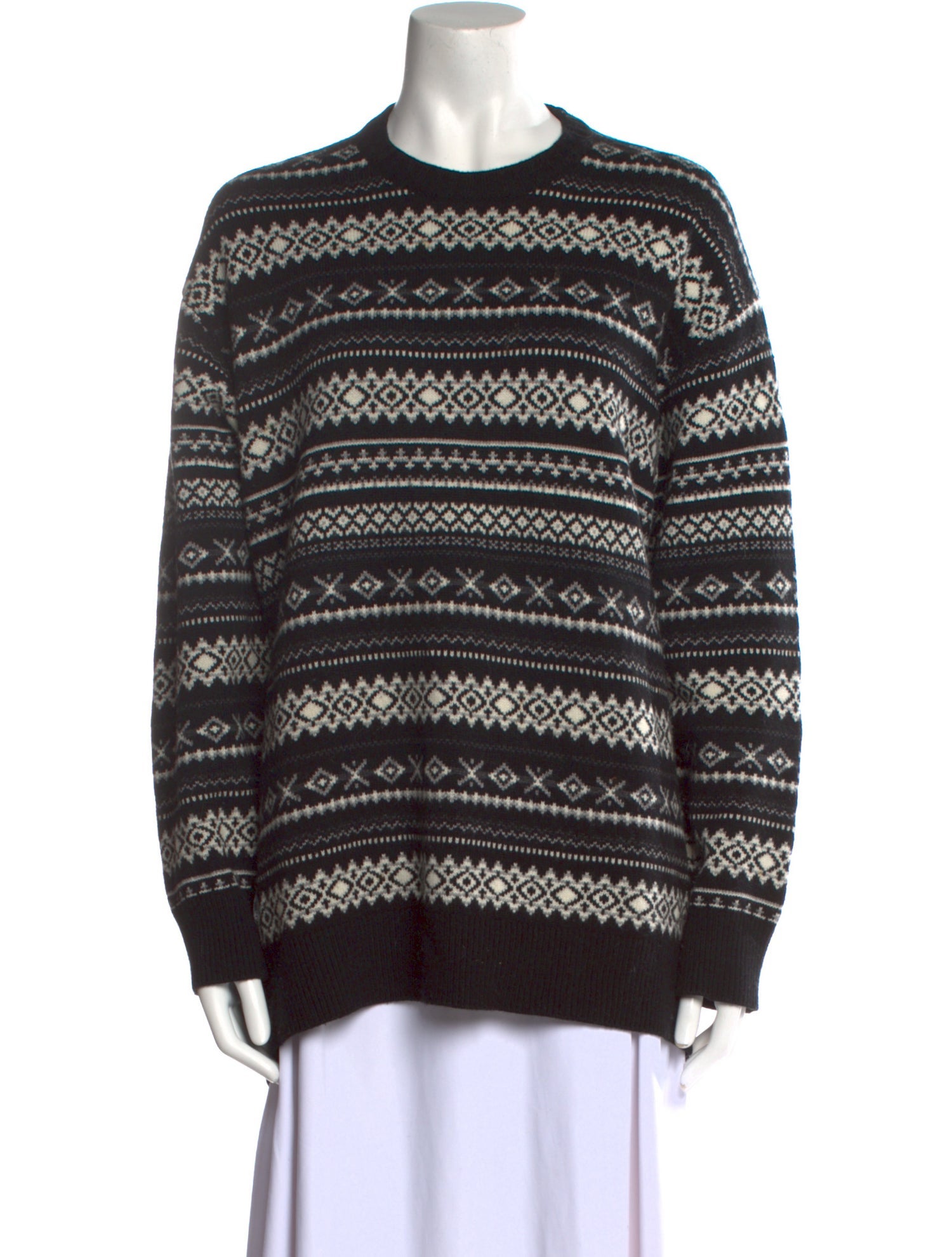 Alexander Wang Striped Crew Neck Sweater - Black Knitwear, Clothing ...
