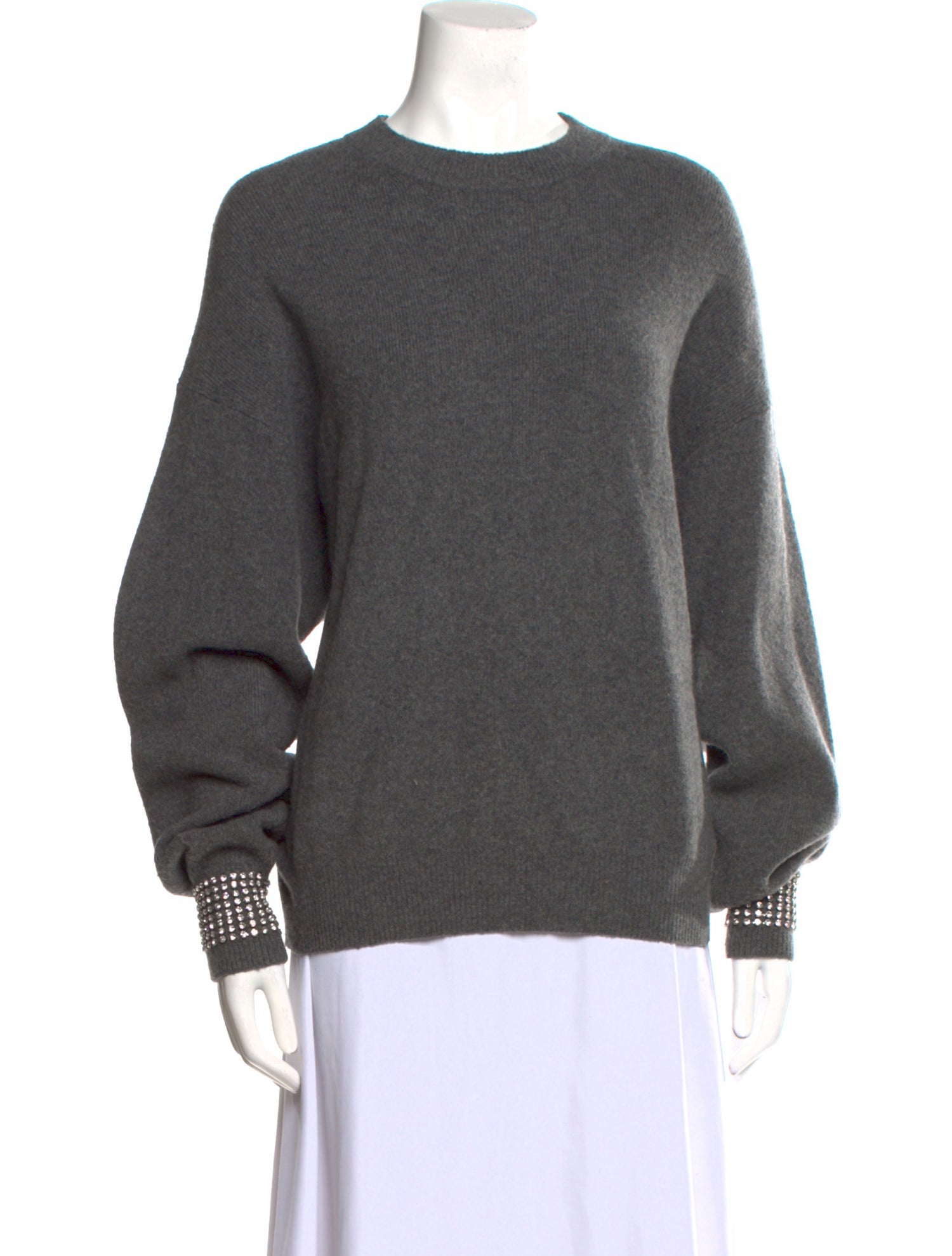 Alexander Wang Crew Neck Sweater - Grey Knitwear, Clothing - ALX145878 ...