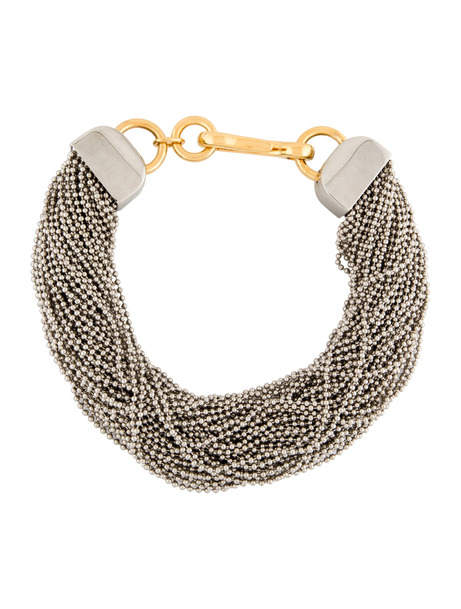 Alexander Wang Two Tone Ball Chain Multistrand Collar Necklace - Gold ...