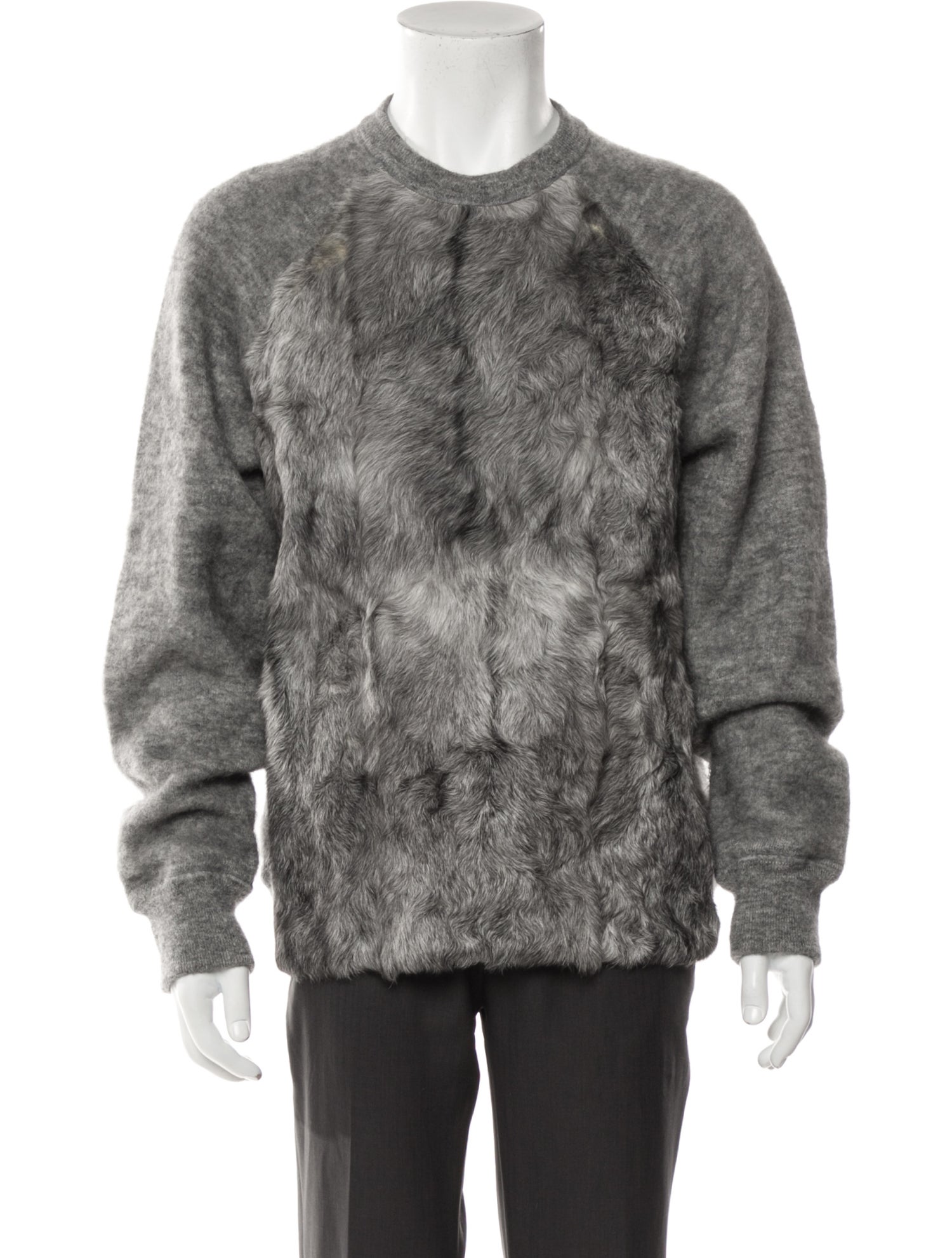Alexander Wang Goat Fur Printed Pullover - Grey Sweaters, Clothing ...