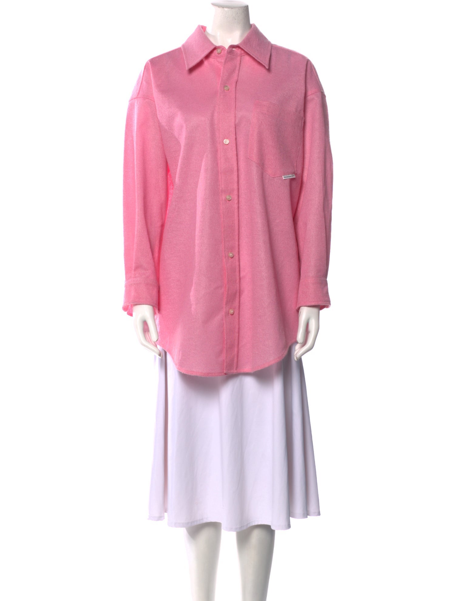 Alexander Wang Long Sleeve Tunic - Pink Tops, Clothing - ALX152608 ...