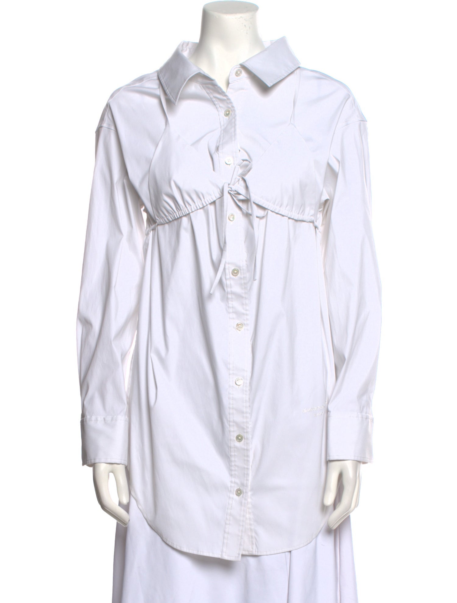 Alexander Wang Long Sleeve Button-Up Top - White Tops, Clothing ...