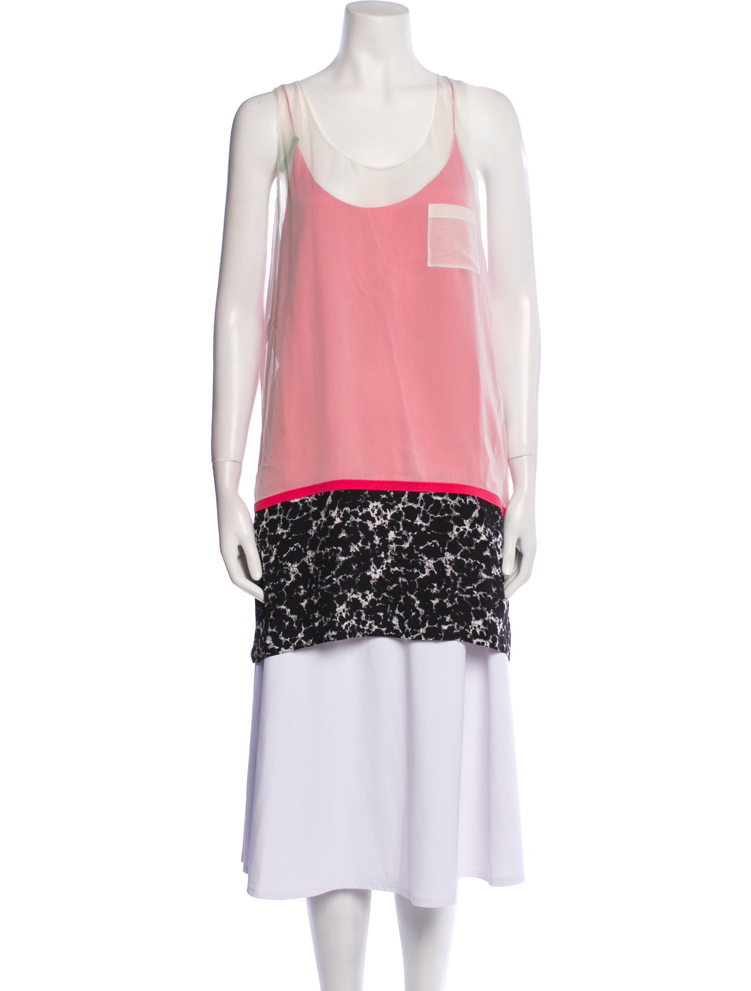 Alexander Wang Silk Colorblock Pattern Tunic - Neutrals Tops, Clothing ...