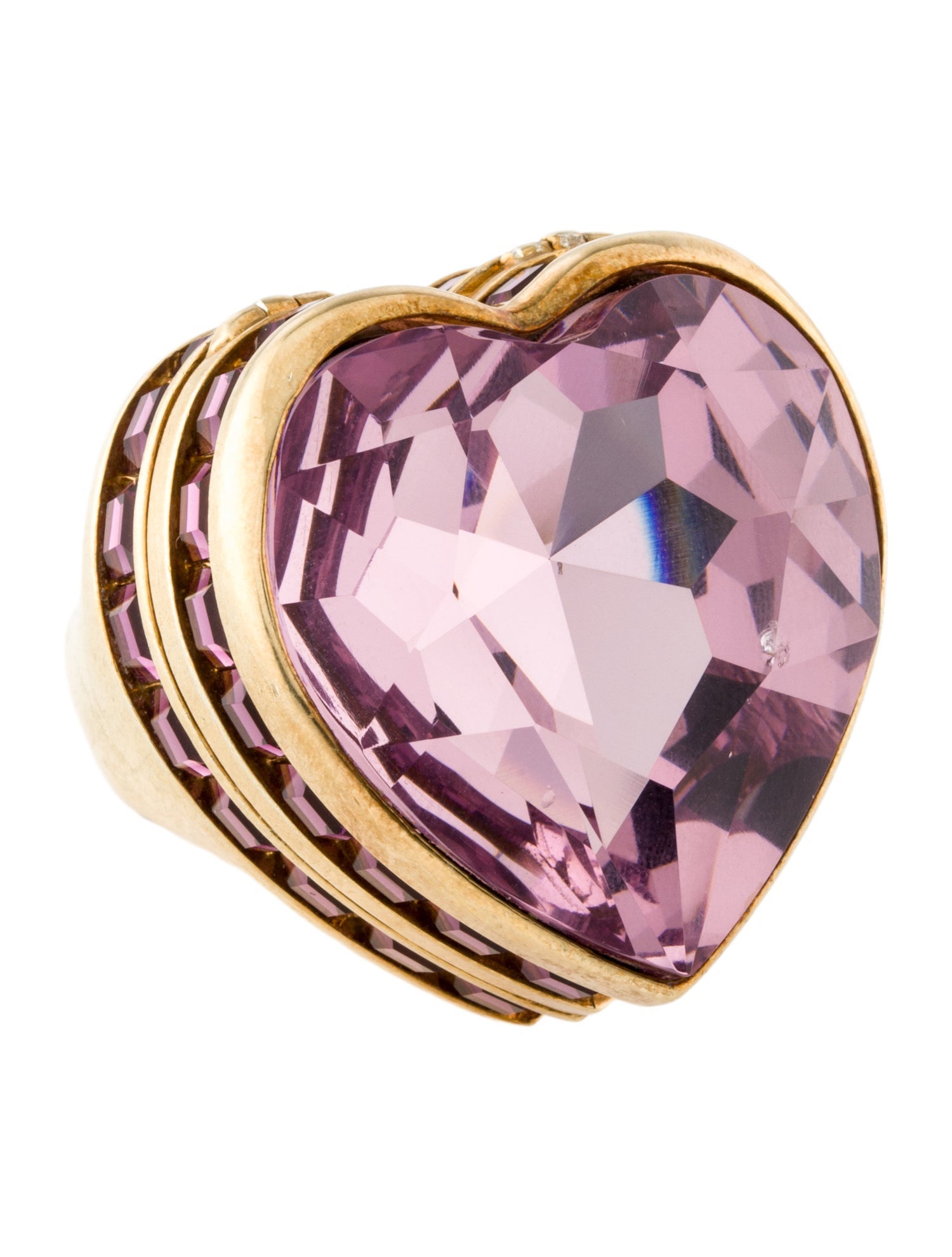 Ambush Crystal Heart Box Cocktail Ring - Gold-Tone Metal Cocktail Ring, Rings - AMBHH23599 | The ...