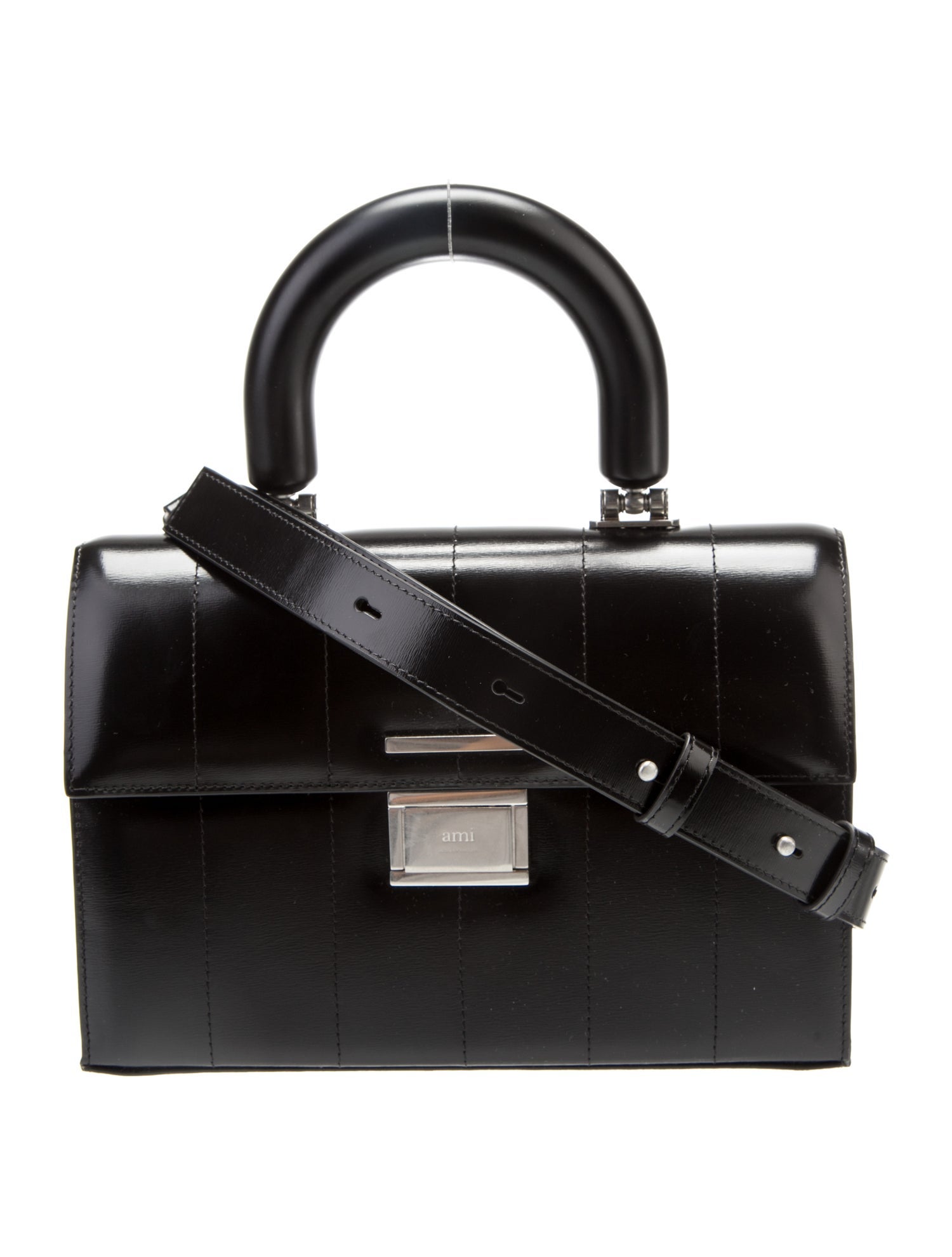 AMI Alexandre Mattiussi Quilted Top Handle Bag - Black Handle Bags ...