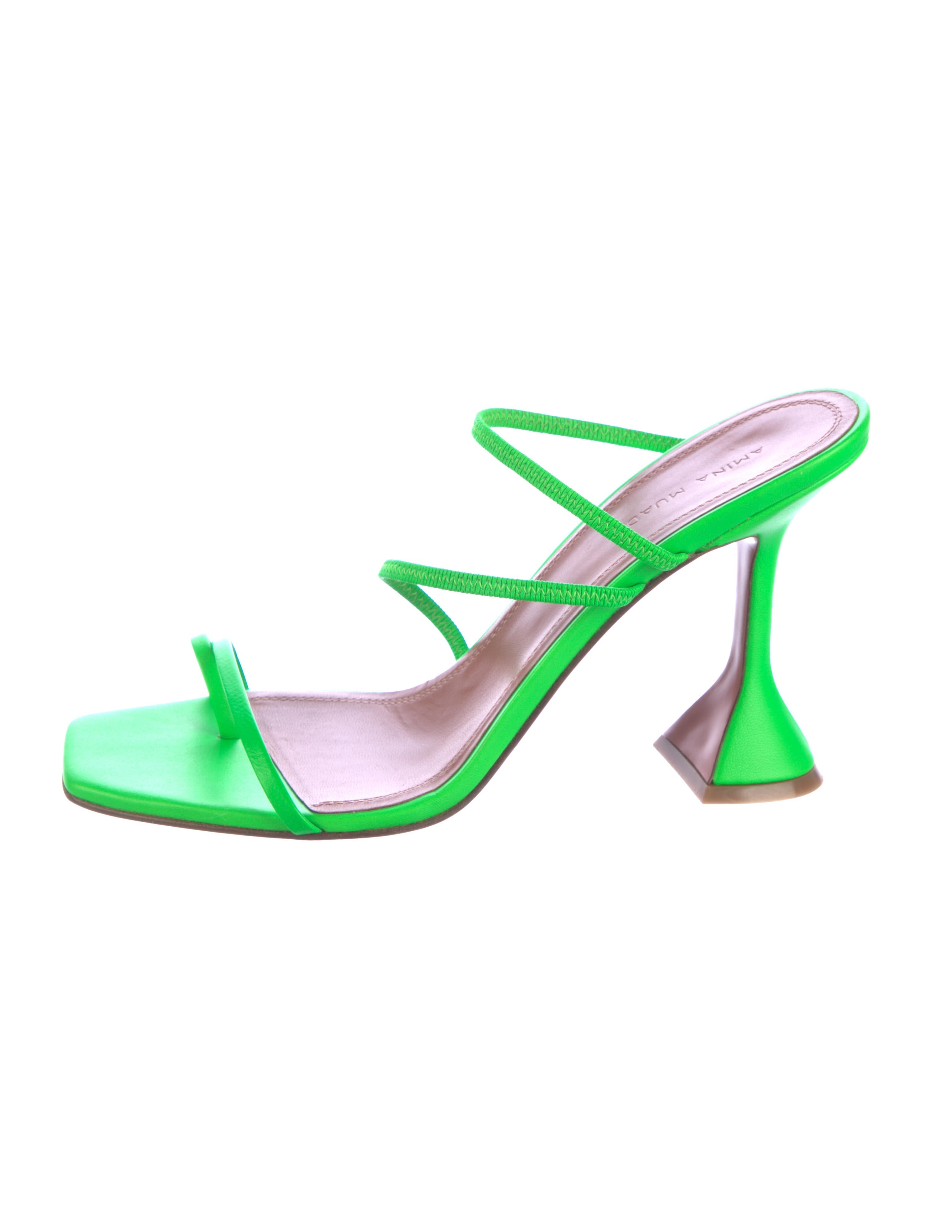 Amina Muaddi Naima Slides - Green Sandals, Shoes - AMINM22564 | The ...