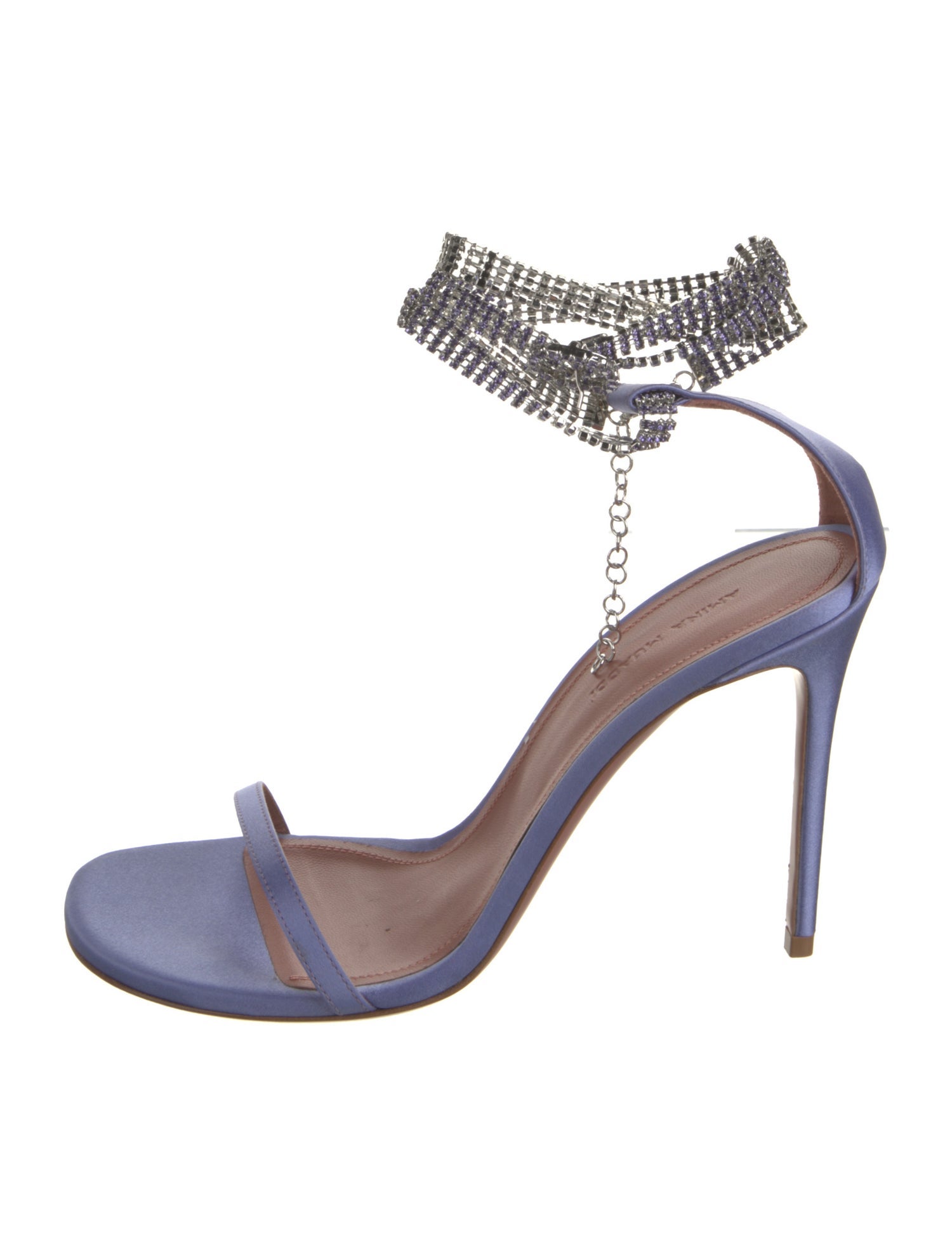 Manolo Blahnik Suede Crystal Embellishments Sandals - Pink Sandals ...