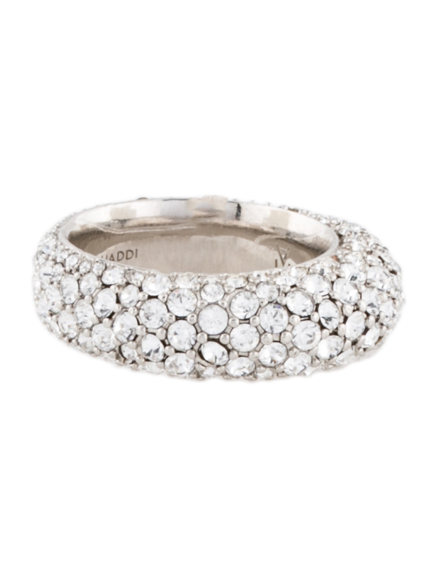 Amina Muaddi Cameron Ring - Clear, Silver-Tone Metal Signet Ring, Rings - AMINM27044 | The RealReal