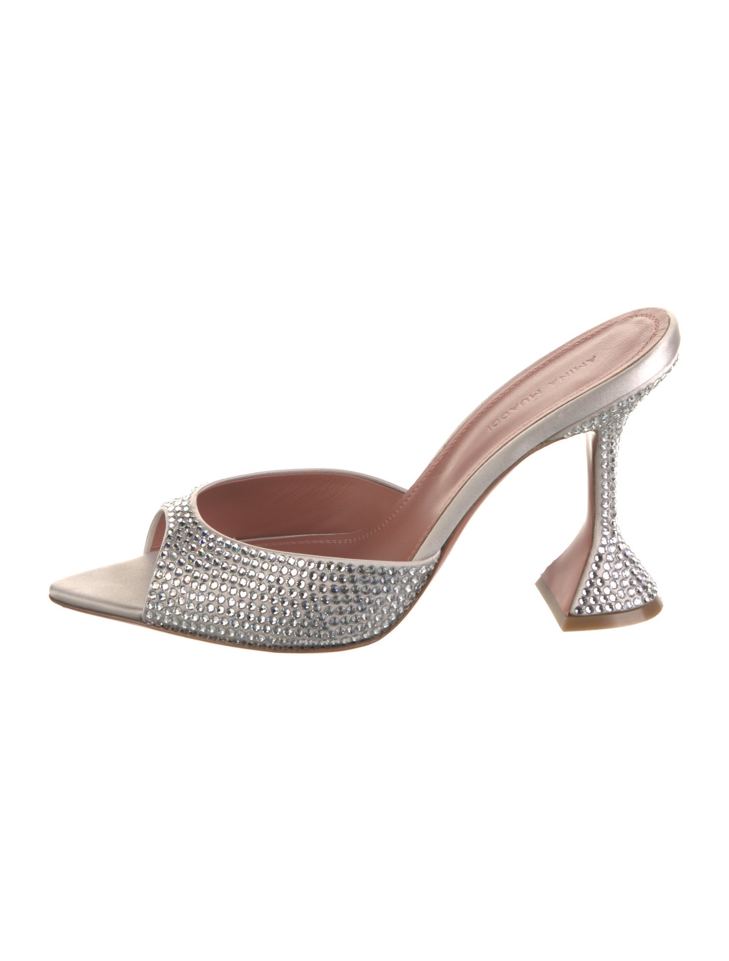 Amina Muaddi Caroline Crystal Mules - Silver Pumps, Shoes - AMINM27599 | The RealReal