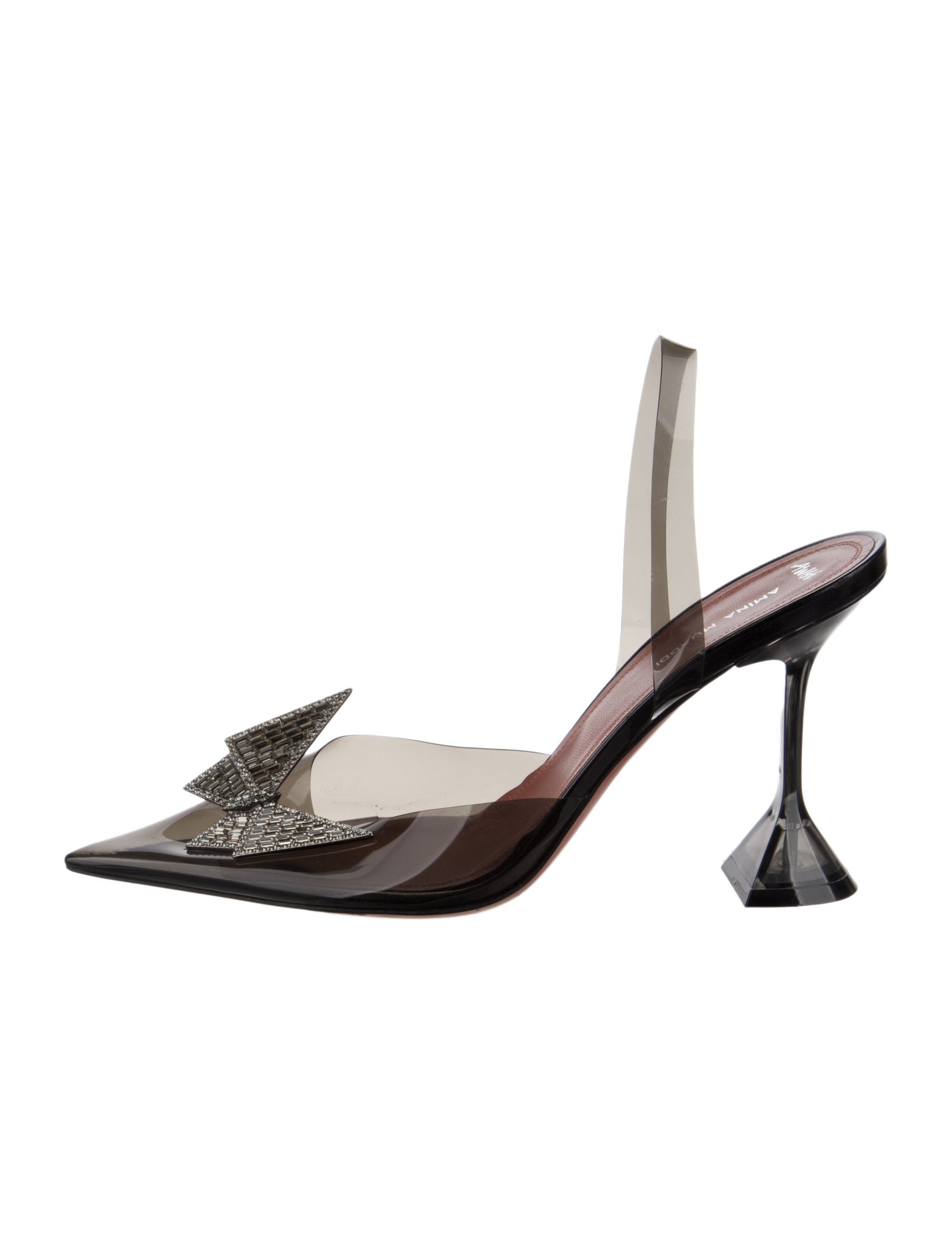 AWGE x Amina Muaddi Phoenix PVC Slingback Pumps - Silver Pumps, Shoes ...