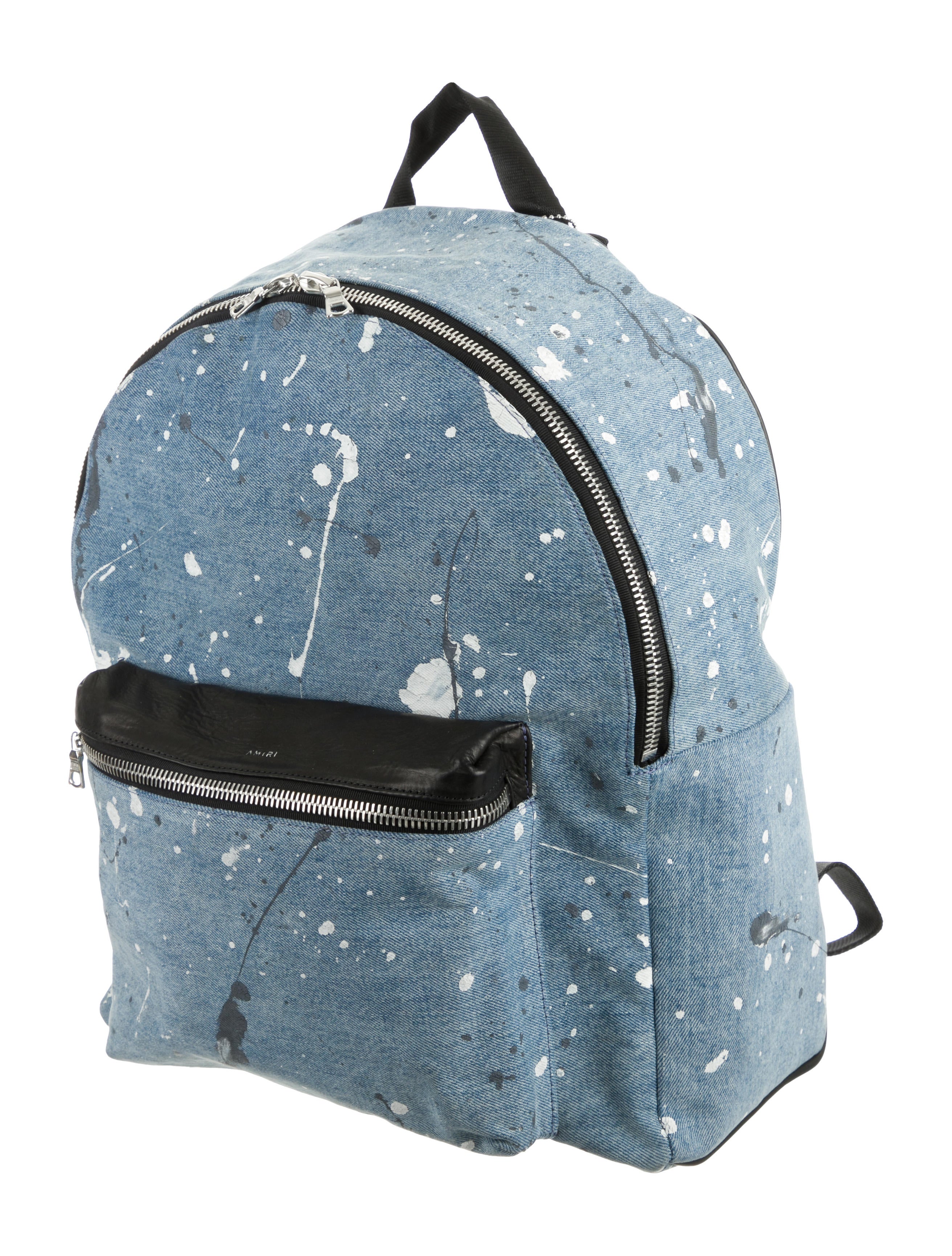 Amiri Denim Paint Splatter Backpack - Blue Backpacks, Bags - AMIRI23209 ...
