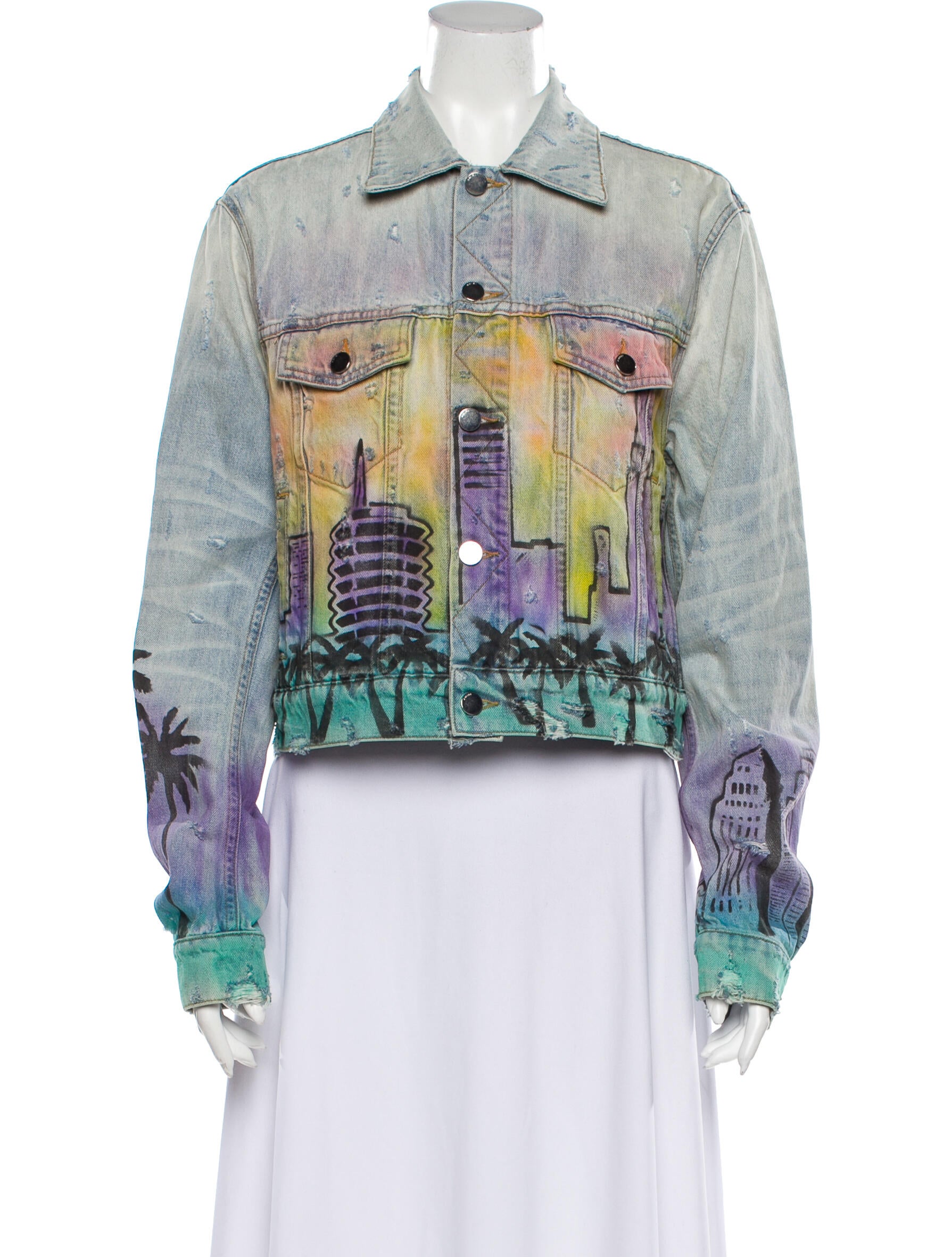 Amiri Printed Denim Jacket - Clothing - AMIRI24501 | The RealReal