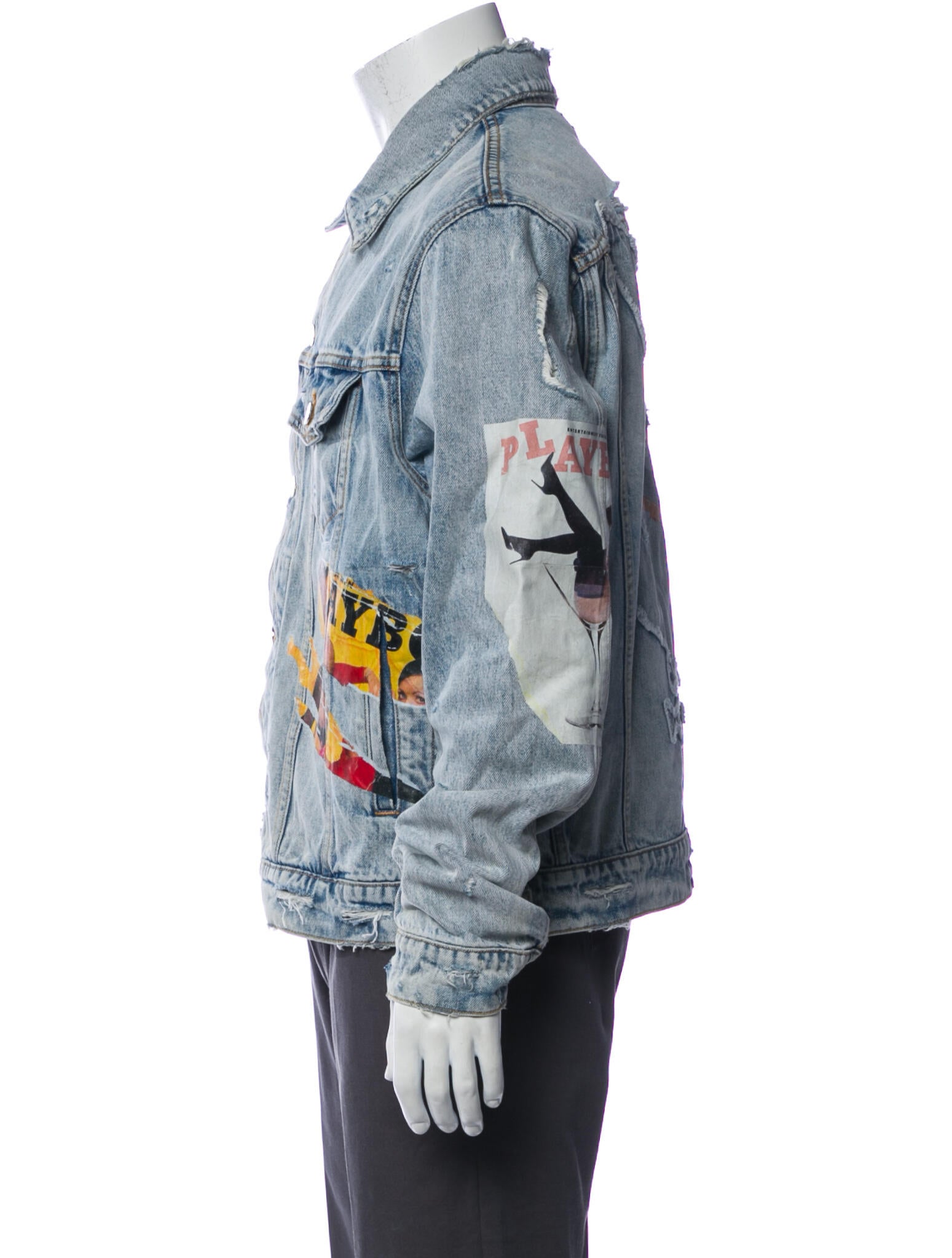 Amiri x Playboy Graphic Print Denim Jacket w/ Tags - Blue Outerwear ...