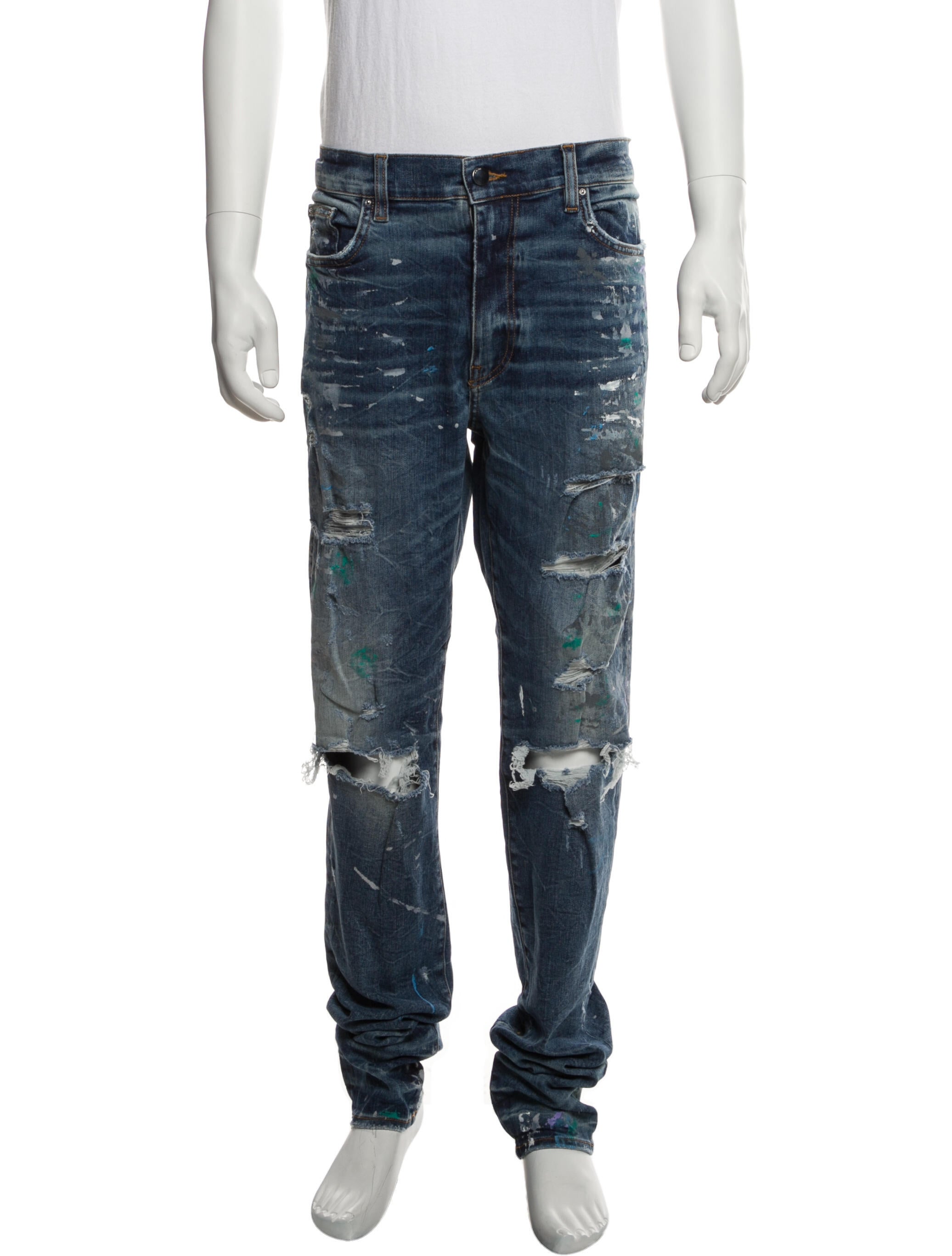 Amiri Moto Jeans w/ Tags - Grey, 12" Rise Jeans, Clothing - AMIRI35135 ...