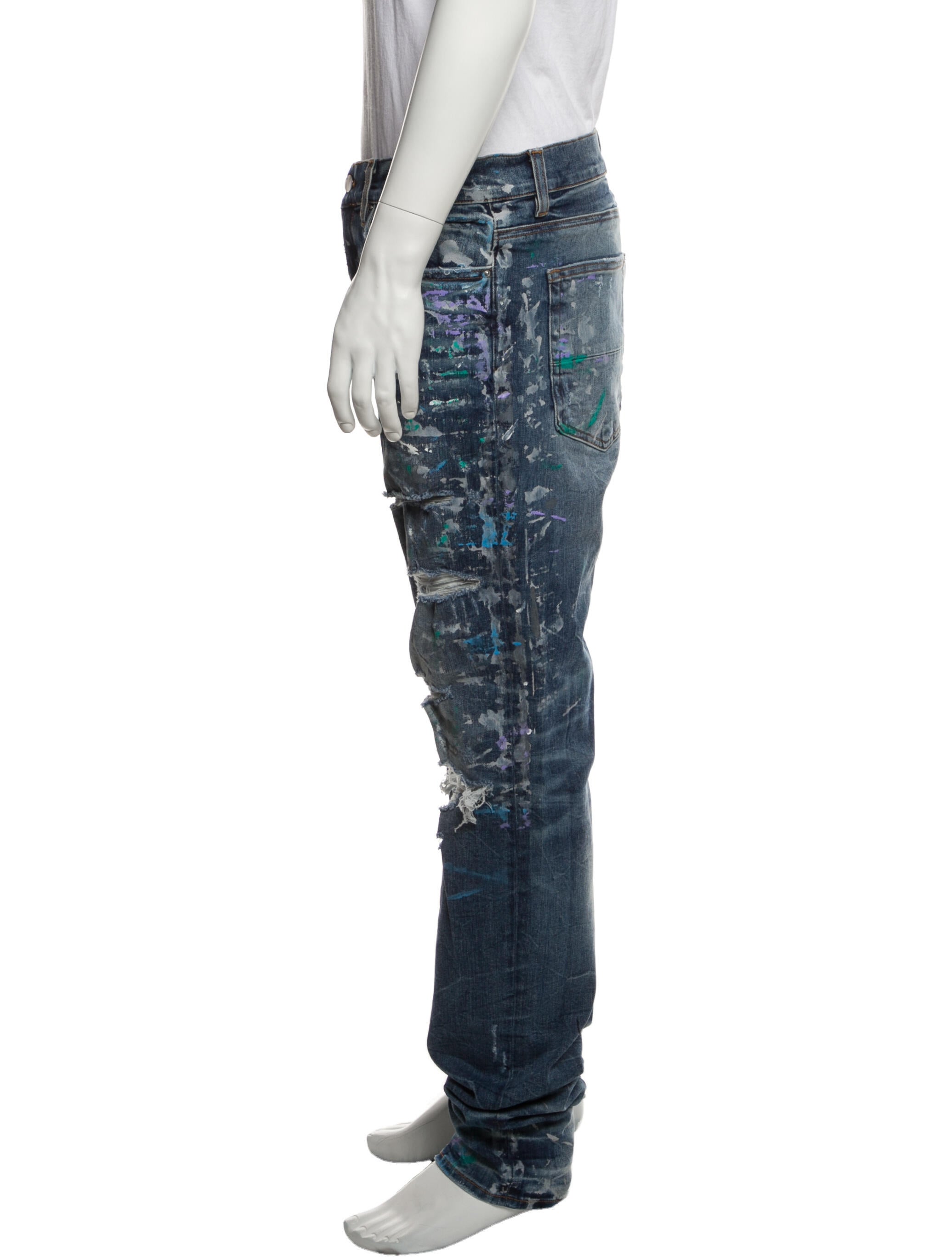 Amiri Moto Jeans w/ Tags - Grey, 12" Rise Jeans, Clothing - AMIRI35135 ...