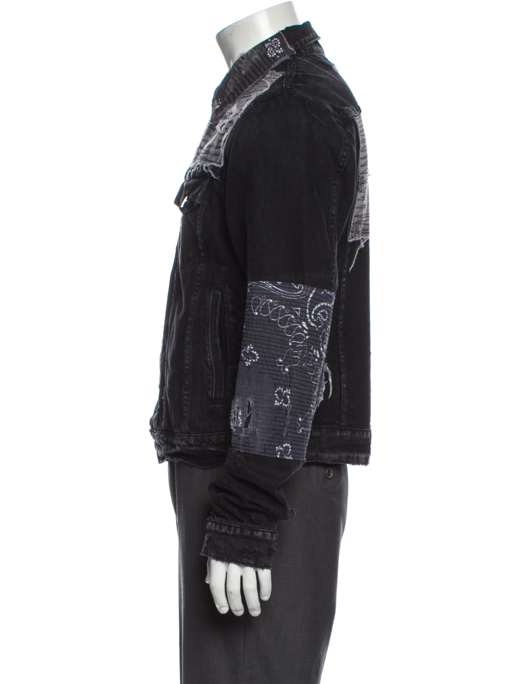 Amiri Paisley Print Denim Jacket - Black Outerwear, Clothing ...
