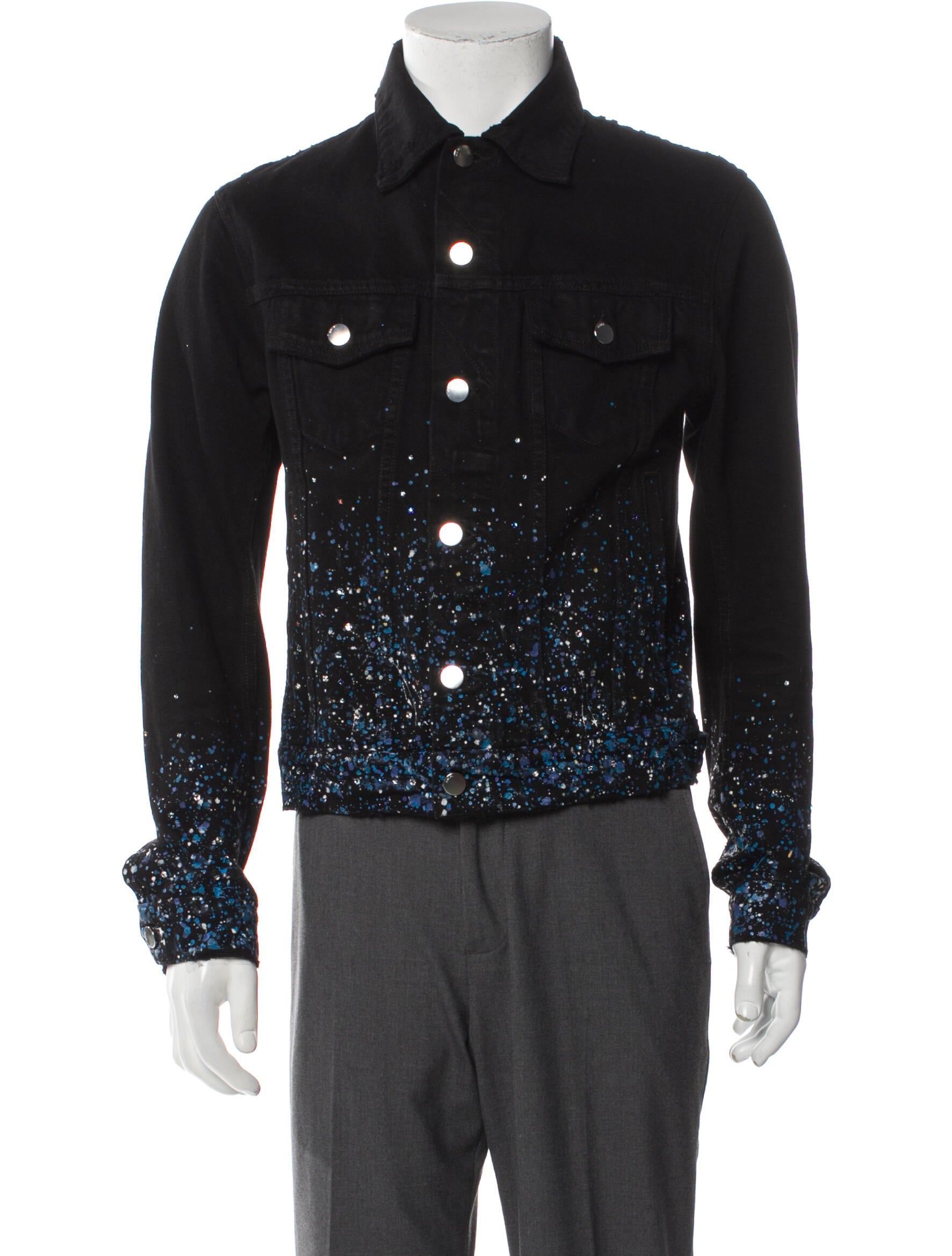 Amiri Printed Denim Jacket - Black Outerwear, Clothing - AMIRI35790 | The RealReal