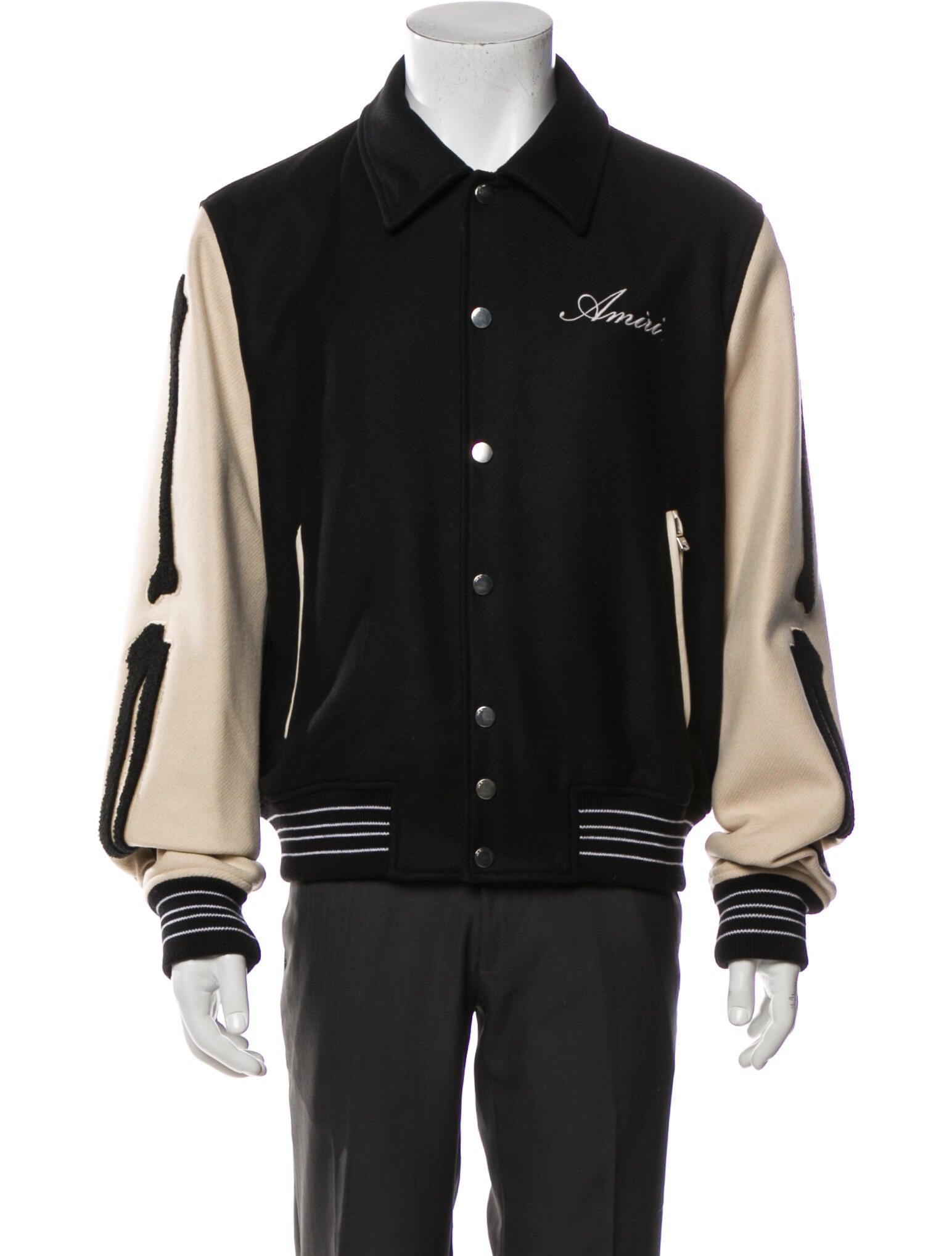 Amiri Leather Bomber Jacket w/ Tags - Black Outerwear, Clothing ...