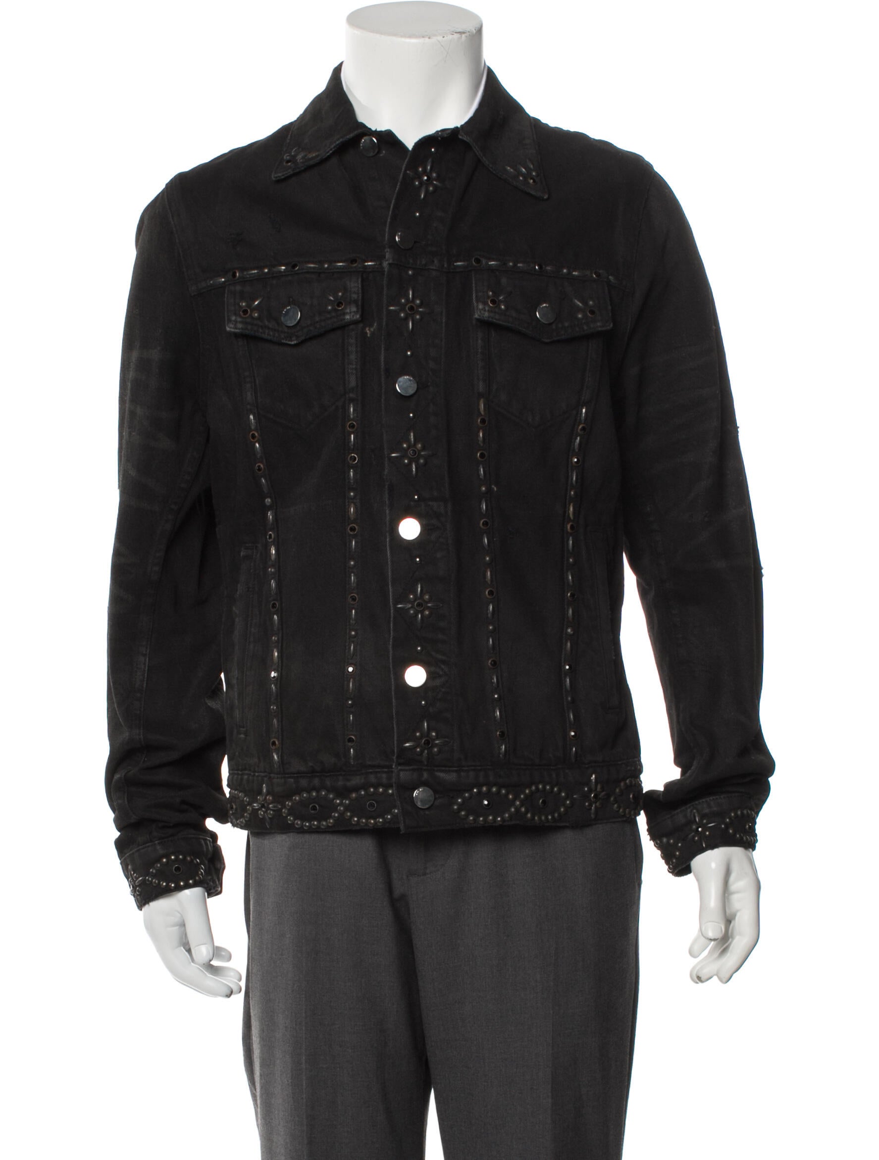 Amiri Paisley Print Denim Jacket - Black Outerwear, Clothing ...