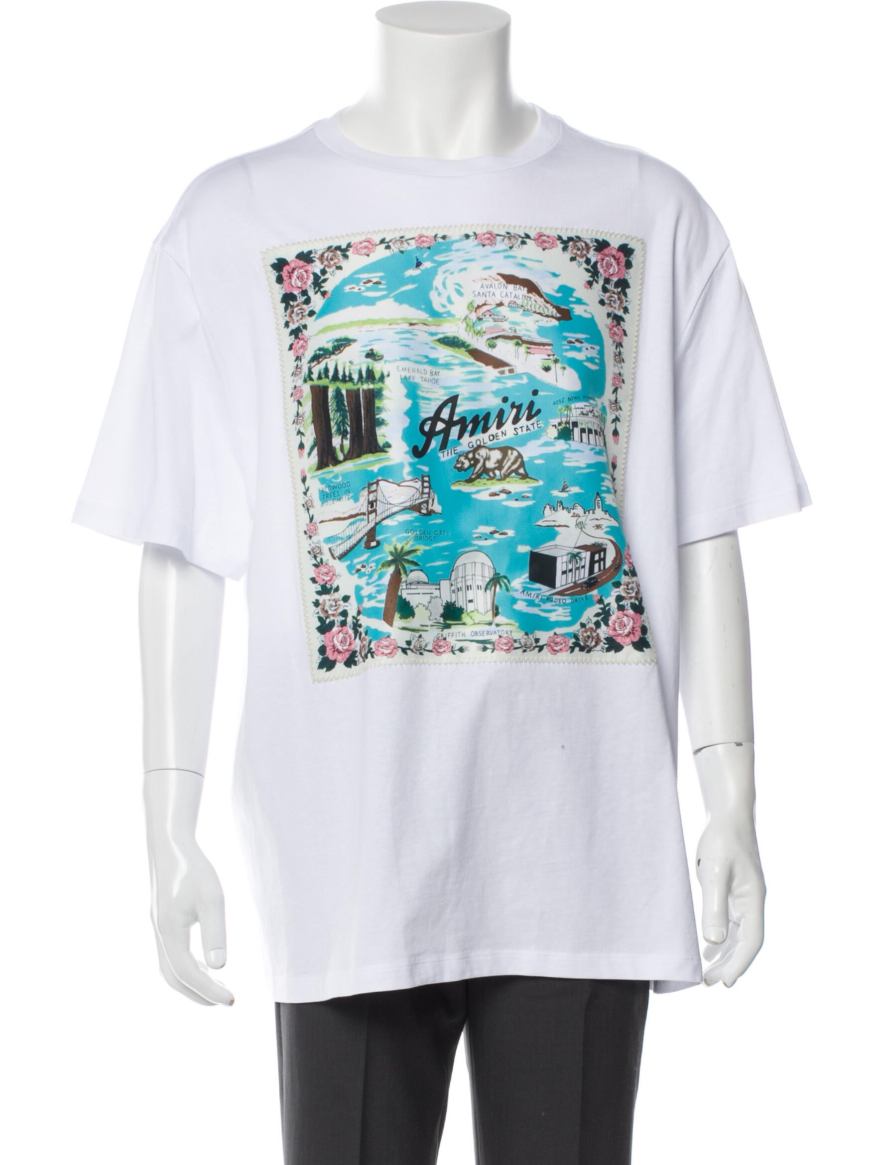 Amiri Graphic Print Crew Neck T-Shirt w/ Tags - White T-Shirts ...