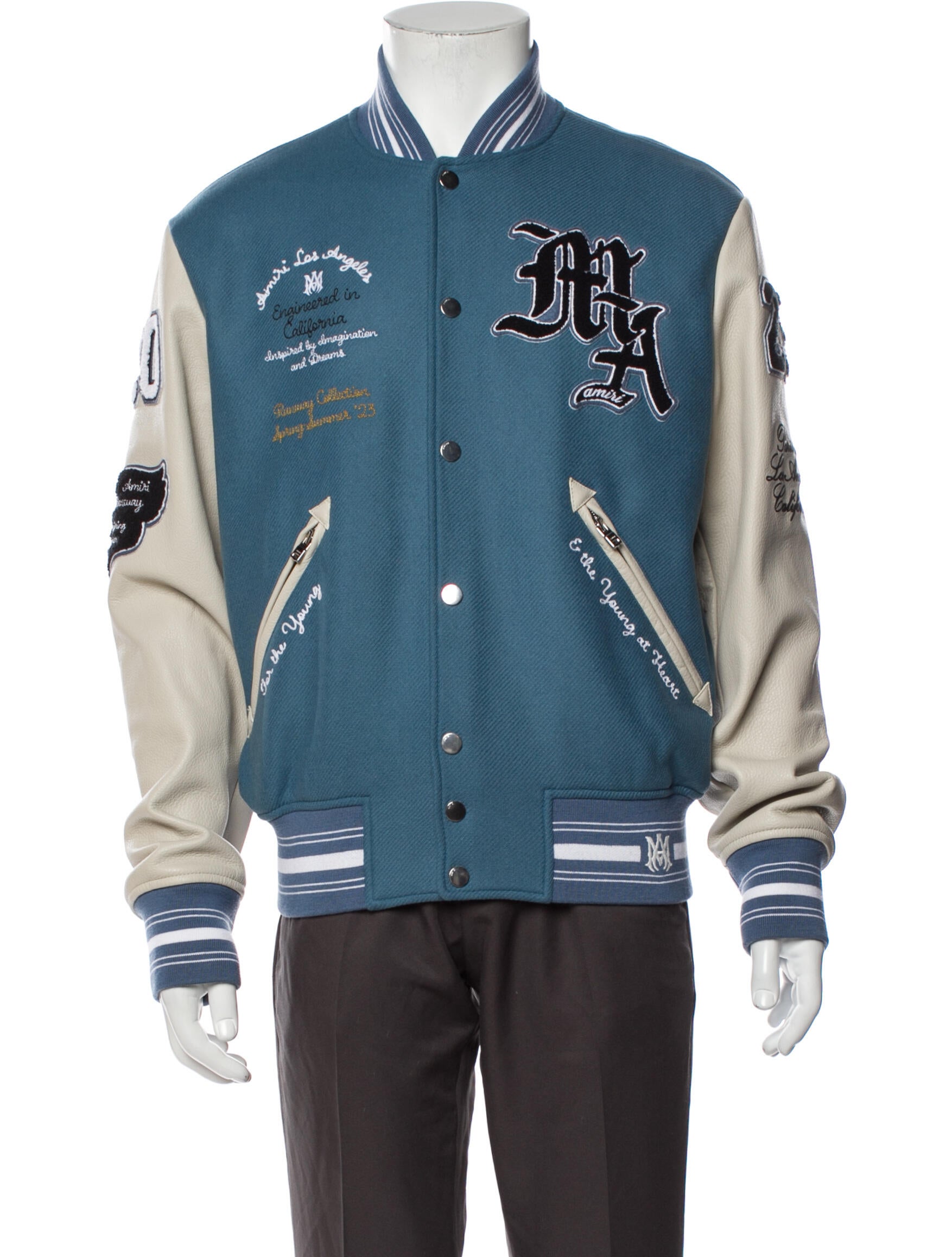 Amiri 2023 Graphic Print Varsity Jacket w/ Tags - Blue Outerwear ...