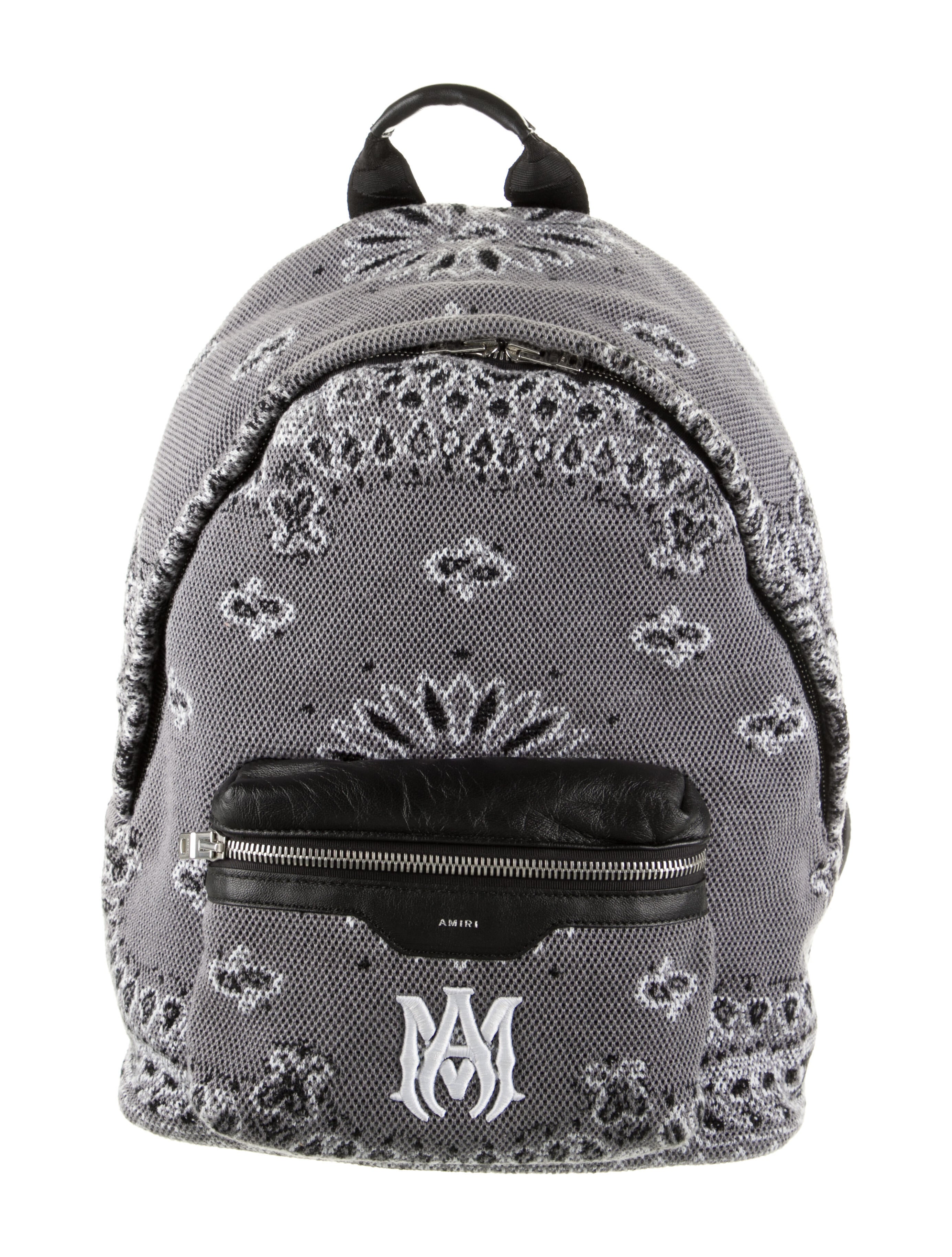 Amiri Bandana Embroidery Backpack - Grey Backpacks, Bags - AMIRI40667 ...