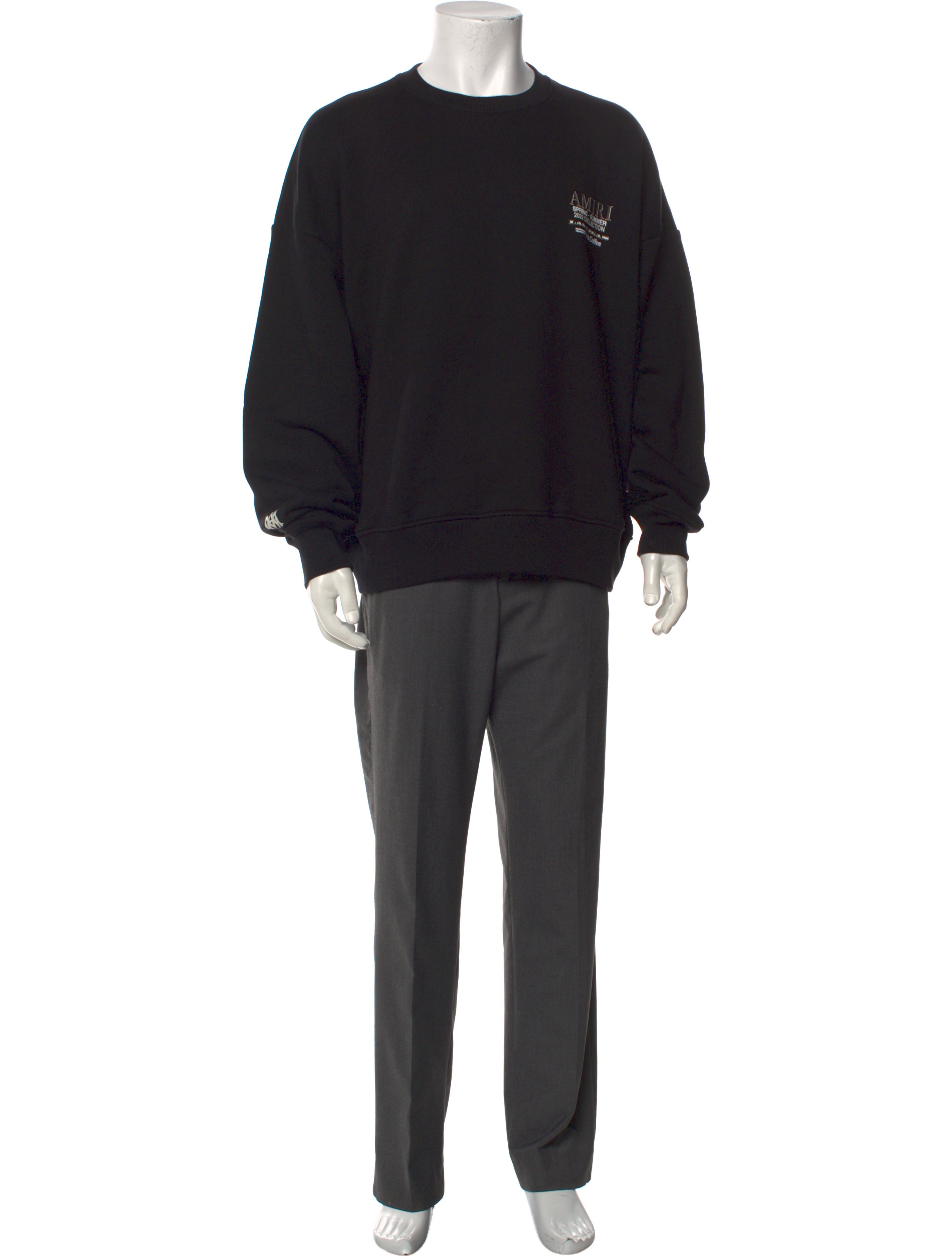 Amiri Graphic Print Crew Neck Pullover - Black Sweaters, Clothing ...