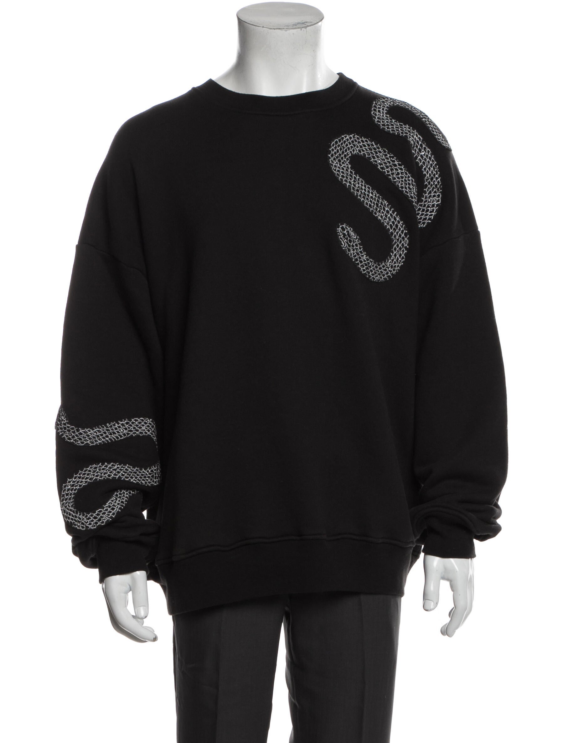 Amiri Printed Crew Neck Pullover - Black Sweaters, Clothing ...