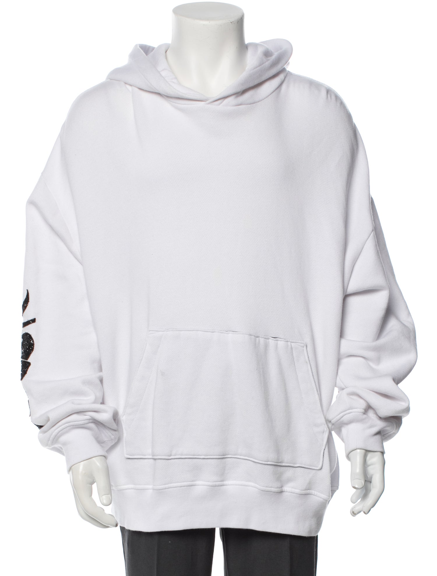Amiri V-Neck Long Sleeve Hoodie - White Sweatshirts & Hoodies, Clothing ...