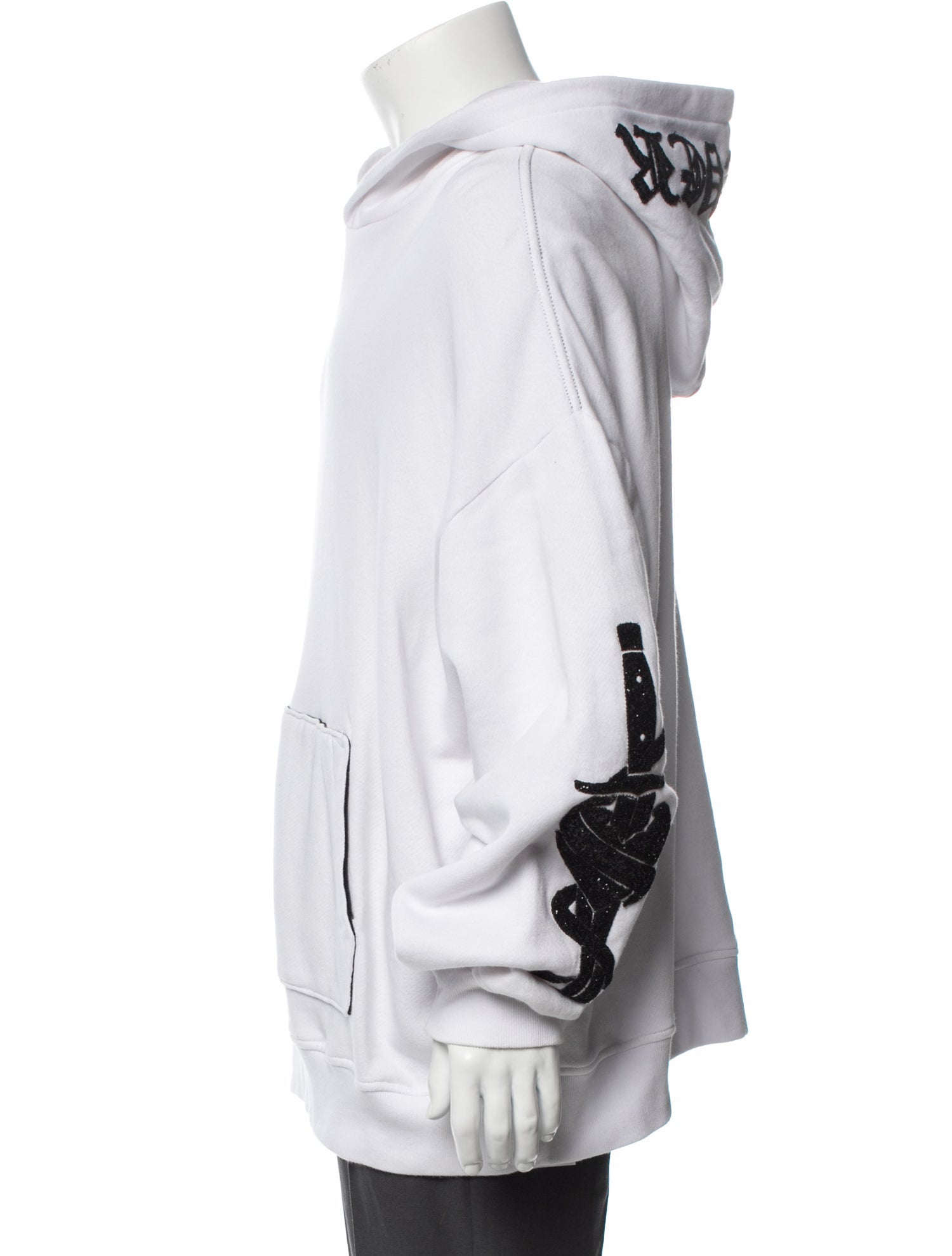 Amiri V-Neck Long Sleeve Hoodie - White Sweatshirts & Hoodies, Clothing ...