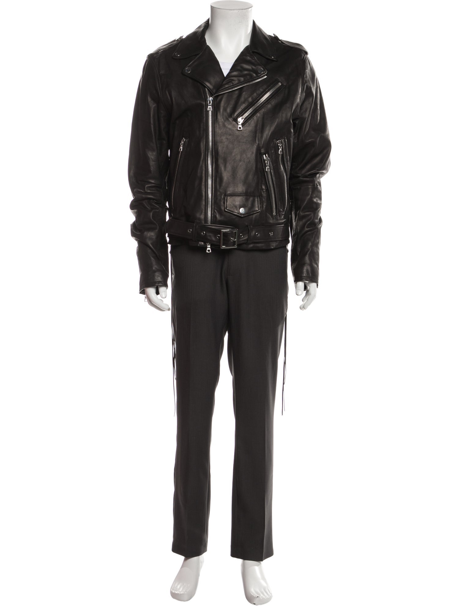 Amiri Leather Moto Jacket - Black Outerwear, Clothing - AMIRI46405 ...